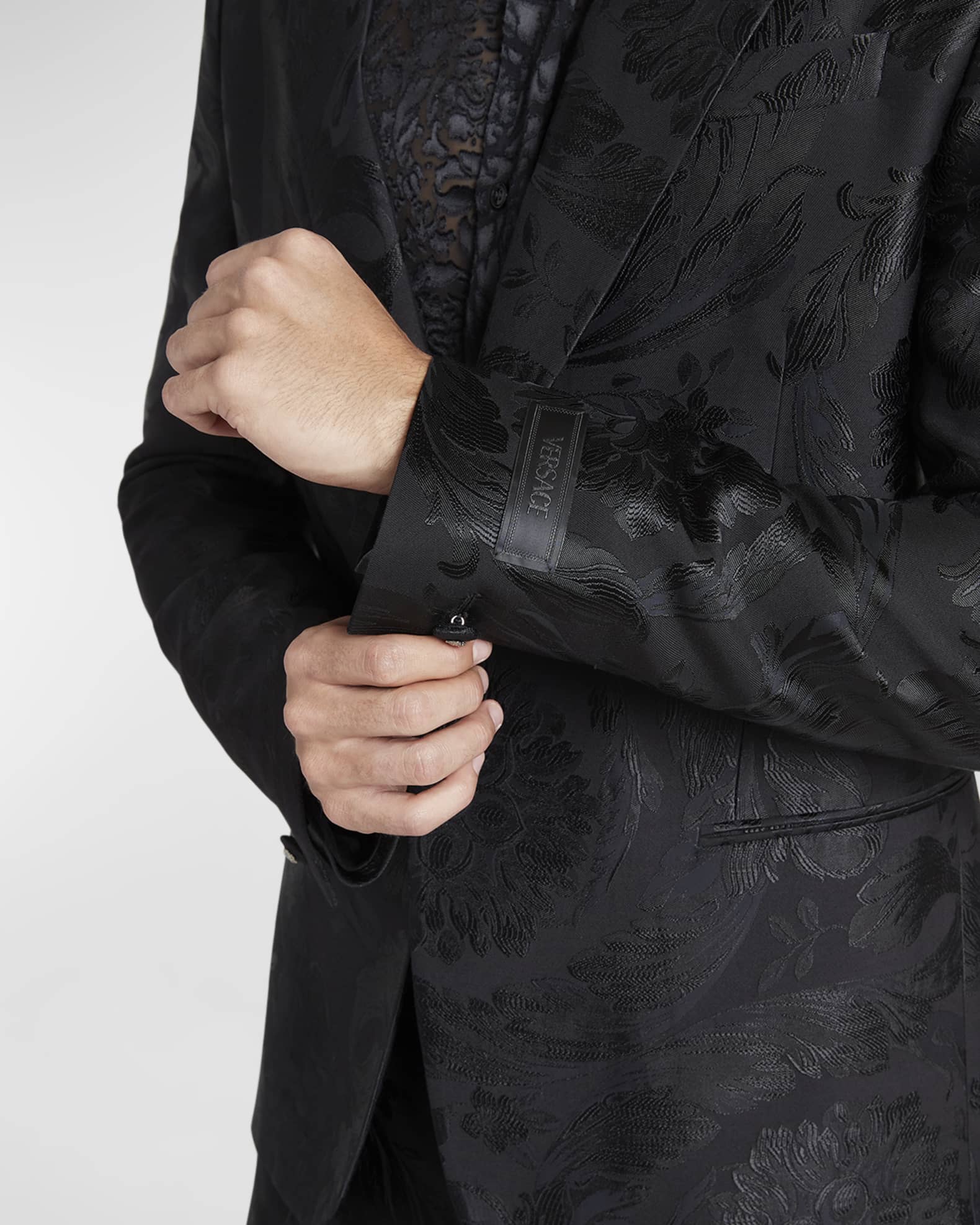 Versace Men's Barocco Jacquard Tuxedo Jacket | Neiman Marcus