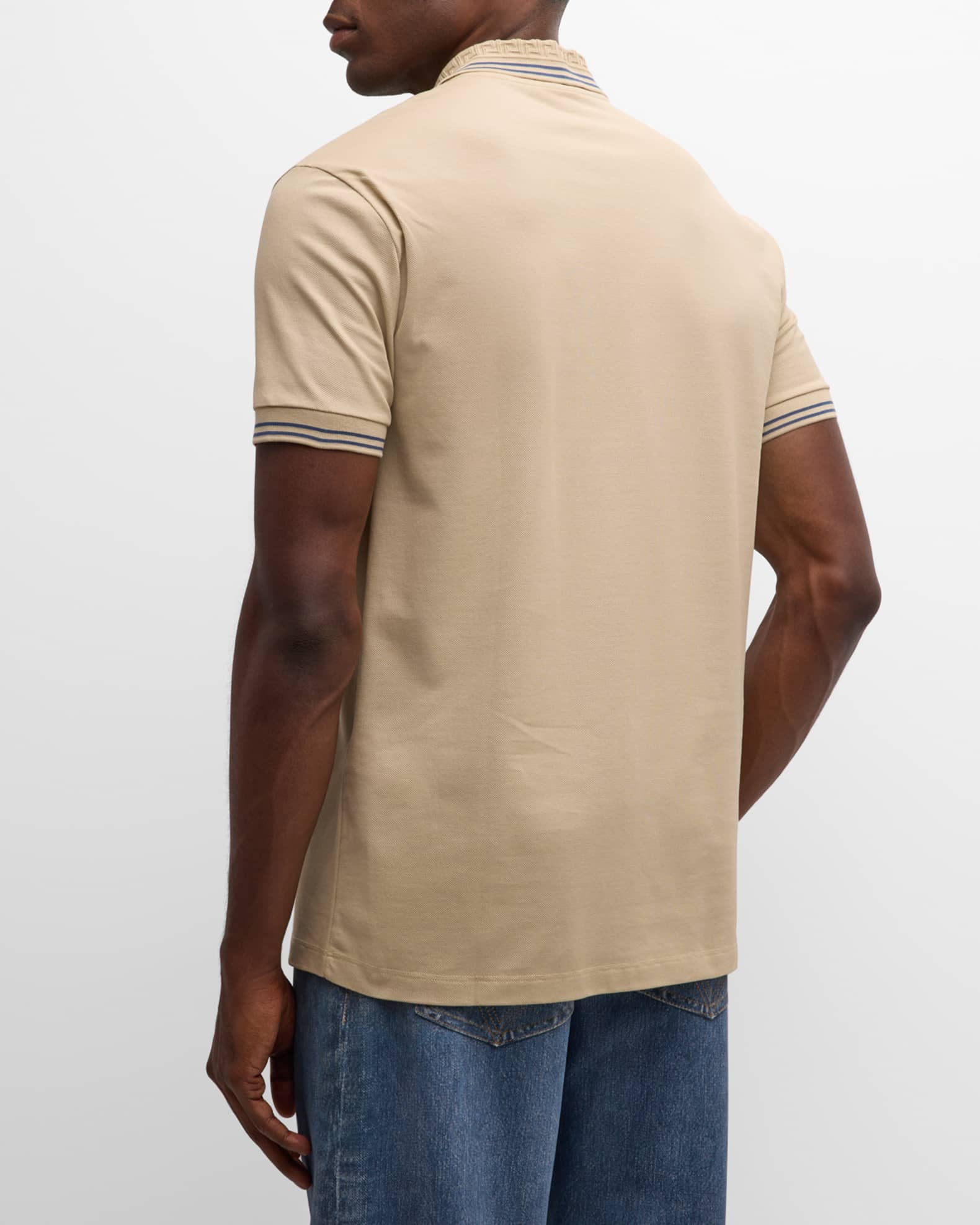 Versace Men's Pop Medusa Tipped Polo Shirt | Neiman Marcus