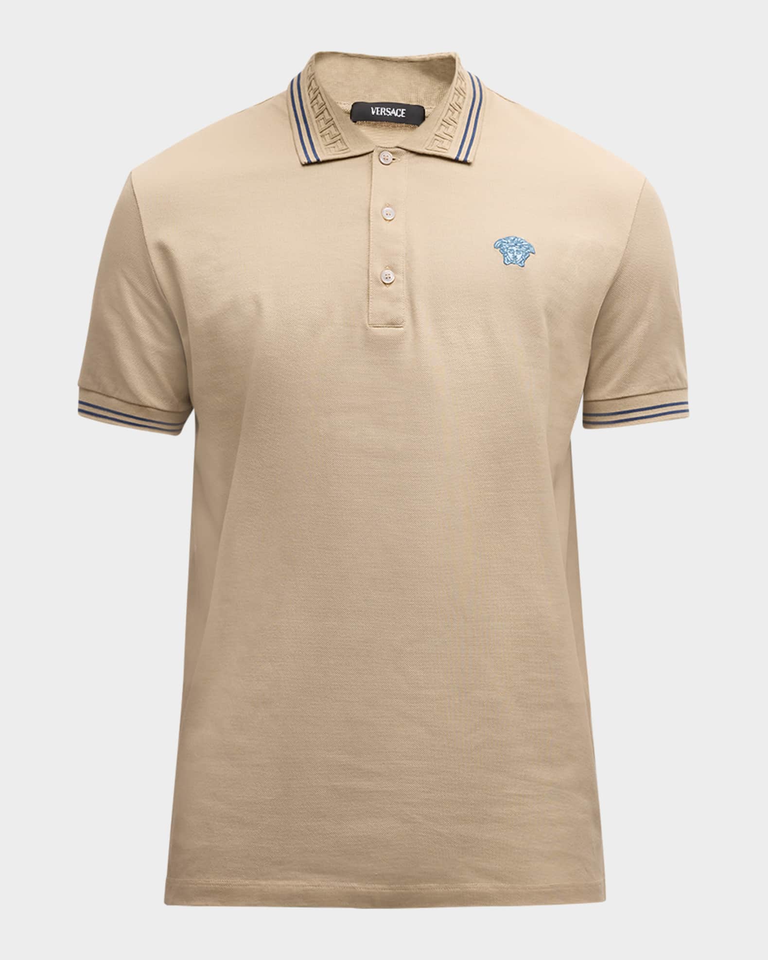 Versace Men's Pop Medusa Tipped Polo Shirt | Neiman Marcus