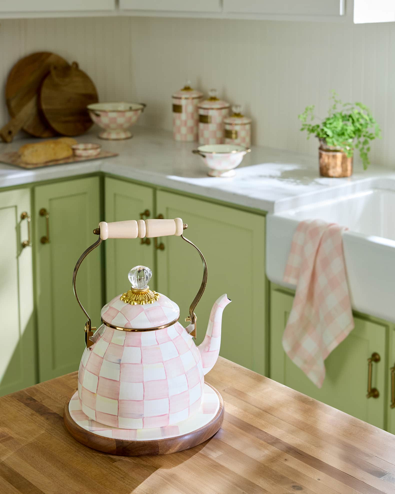 Rosy Check Tea Kettle Collection | Neiman Marcus