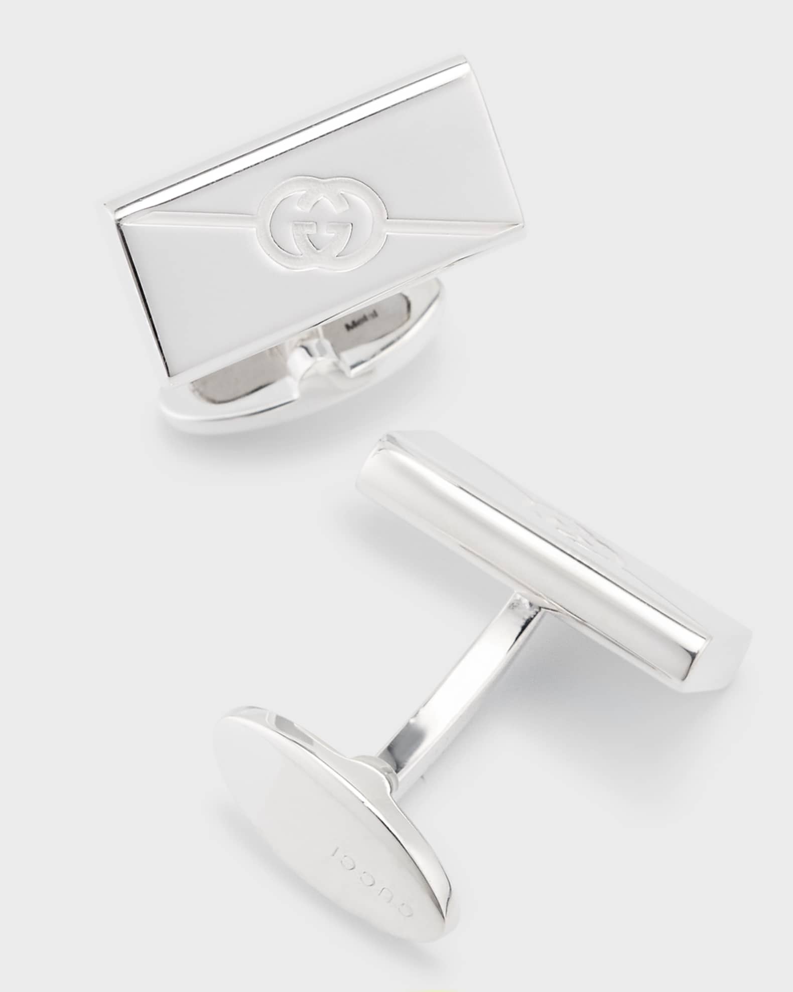 Gucci Men's Gucci Tag Cufflinks, Silver | Neiman Marcus