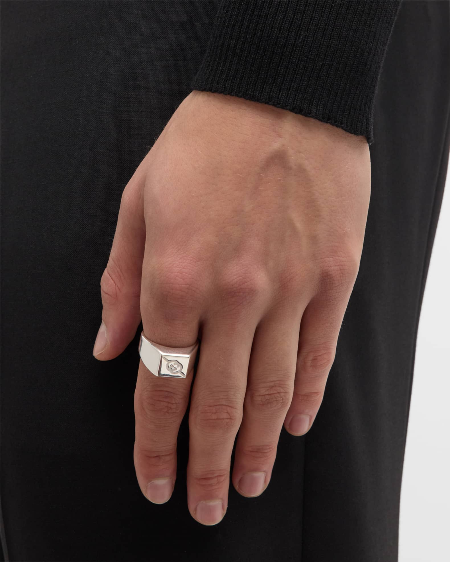 Gucci Men's Gucci Tag RIng Chevalier, 19mm Silver | Neiman Marcus