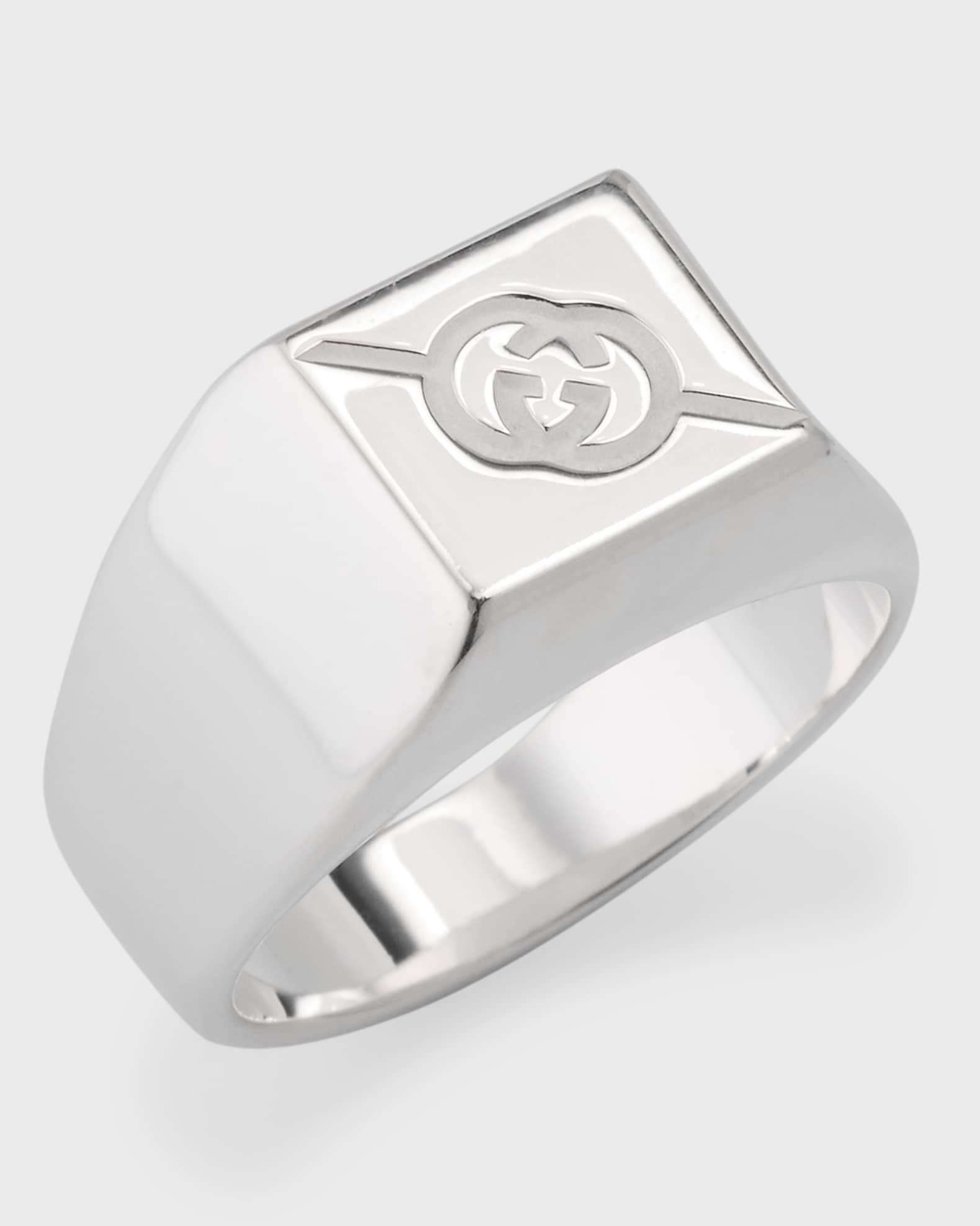 Gucci Men's Gucci Tag RIng Chevalier, 19mm Silver | Neiman Marcus