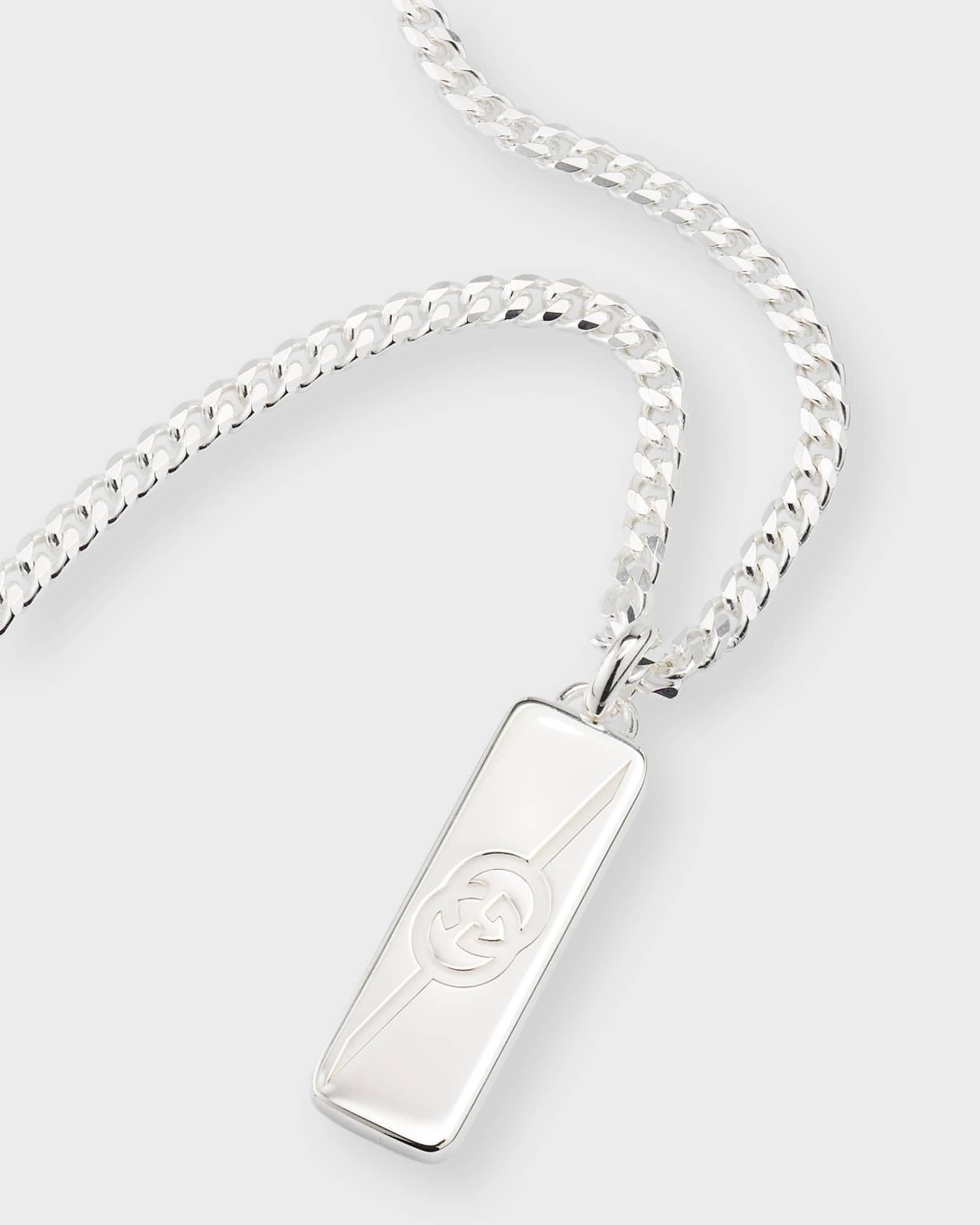 Gucci Men's Gucci Tag Necklace, Silver | Neiman Marcus