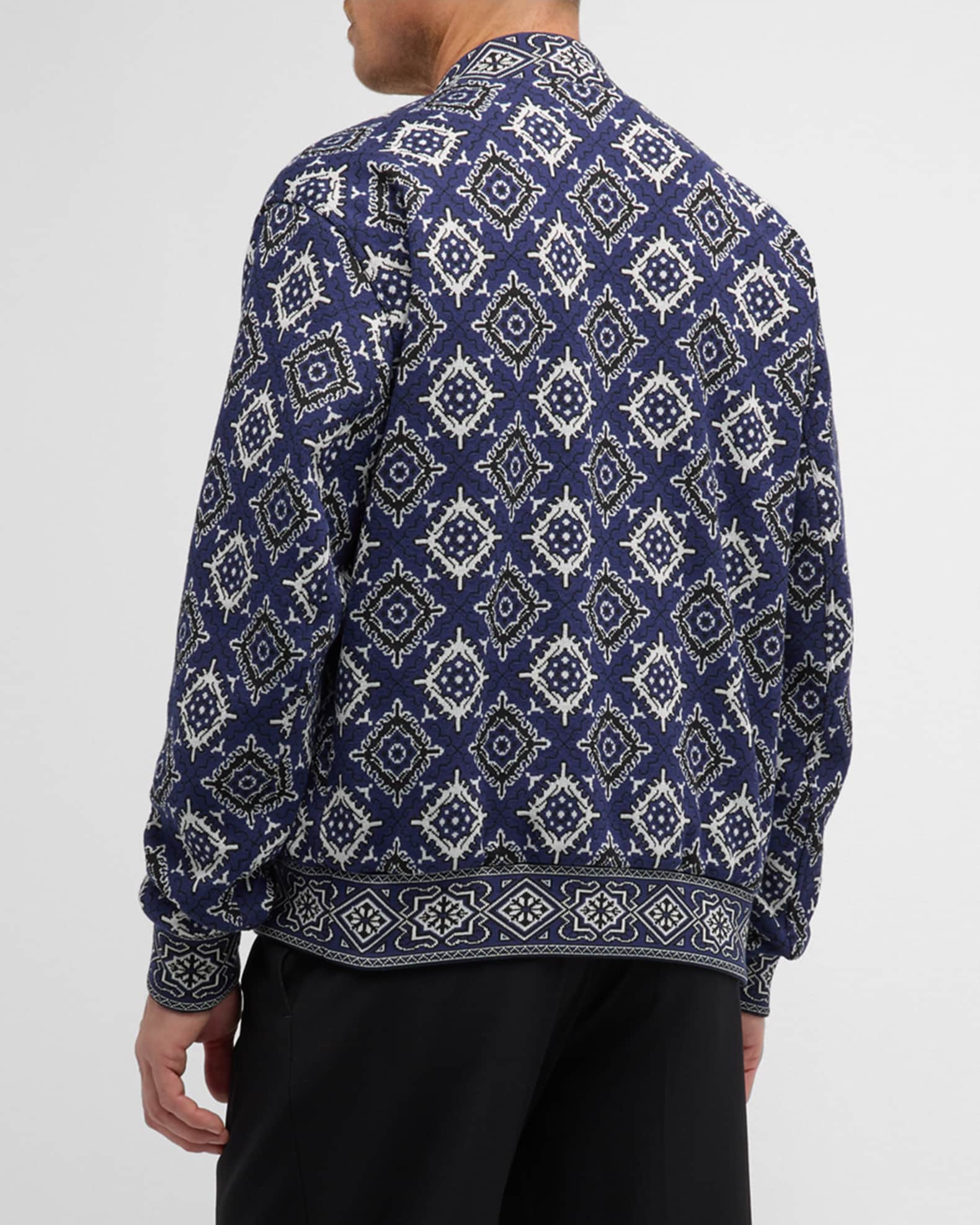 Etro Men's Medallion Knit Bomber Jacket | Neiman Marcus
