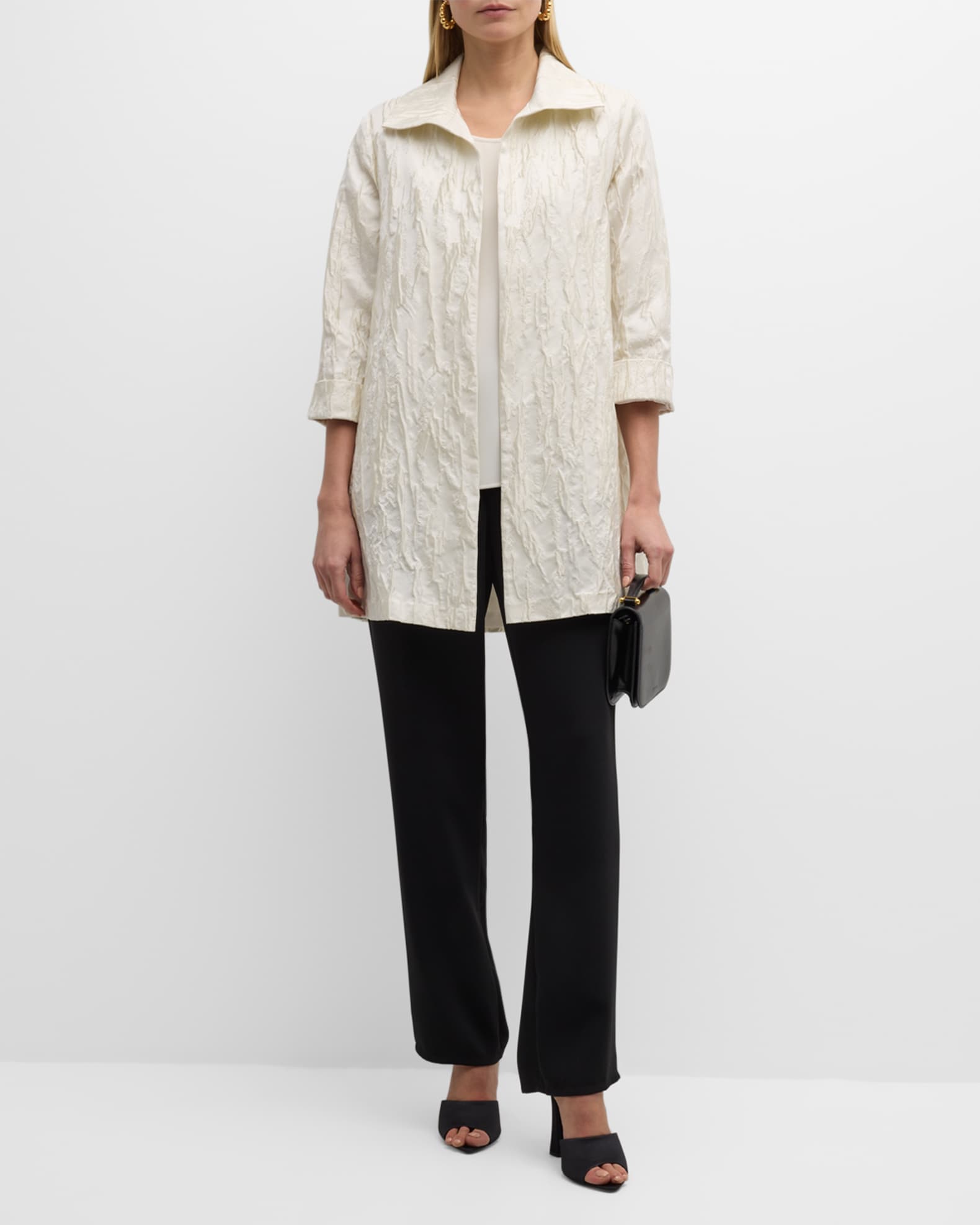 Caroline Rose Open-Front Jacquard Party Jacket | Neiman Marcus