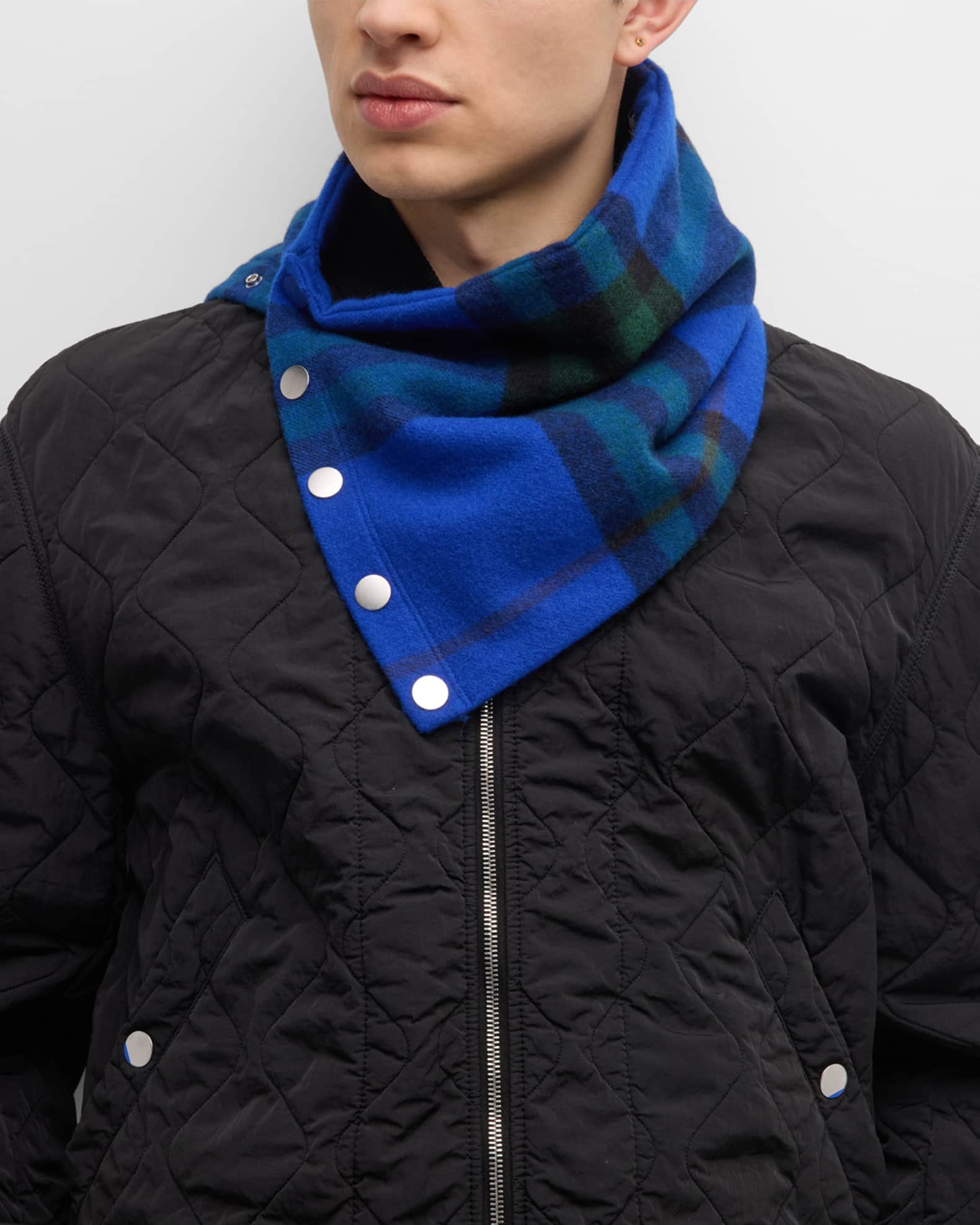 Burberry Men's Cashmere Check Snood Scarf | Neiman Marcus