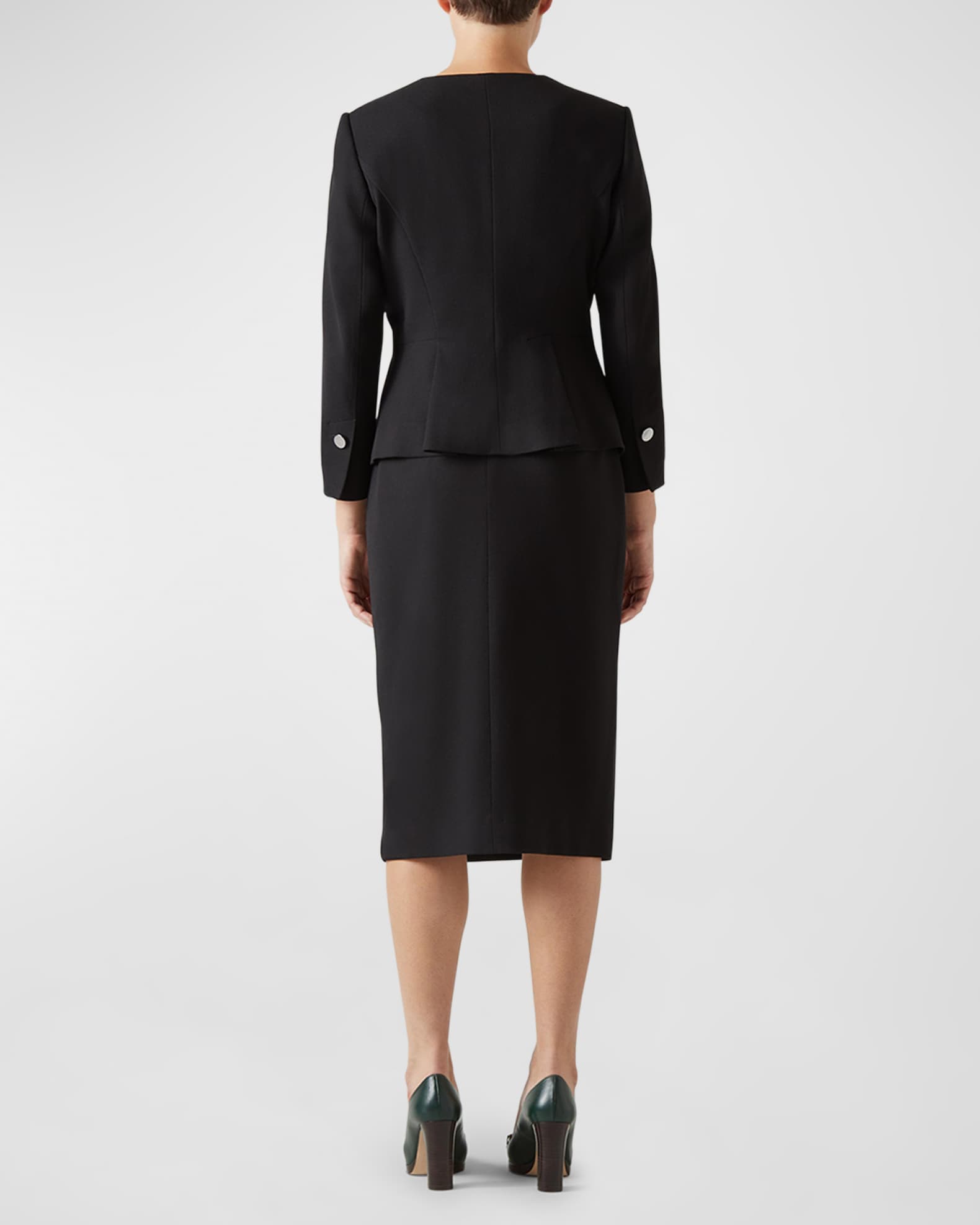 LK Bennett Sky Front-Slit Midi Skirt | Neiman Marcus