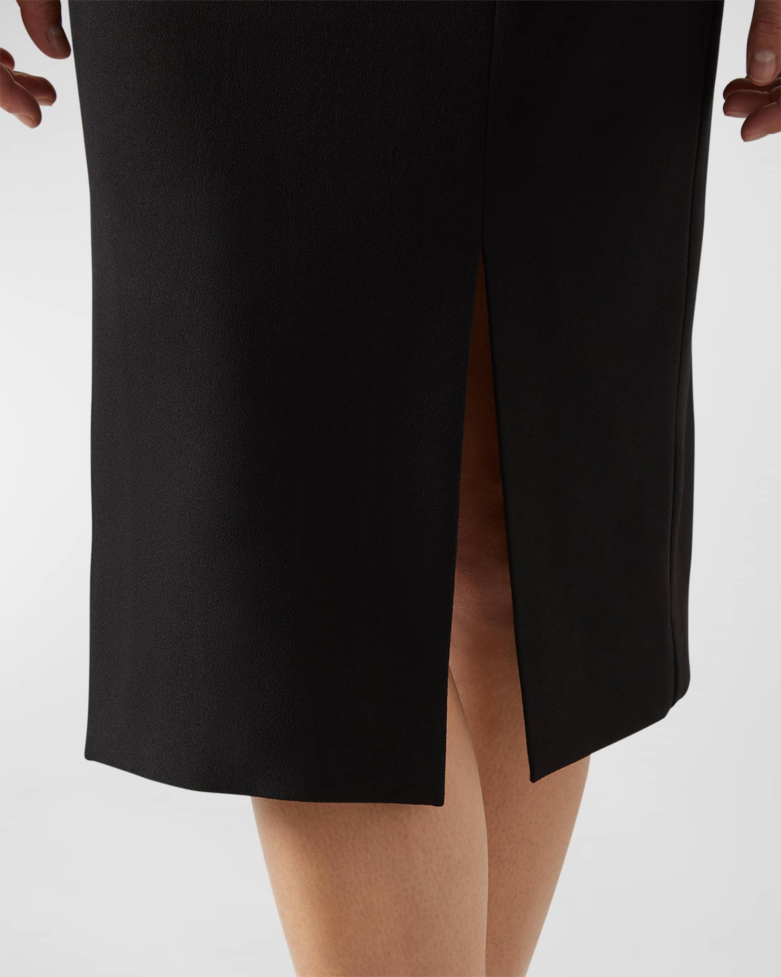 LK Bennett Sky Front-Slit Midi Skirt | Neiman Marcus