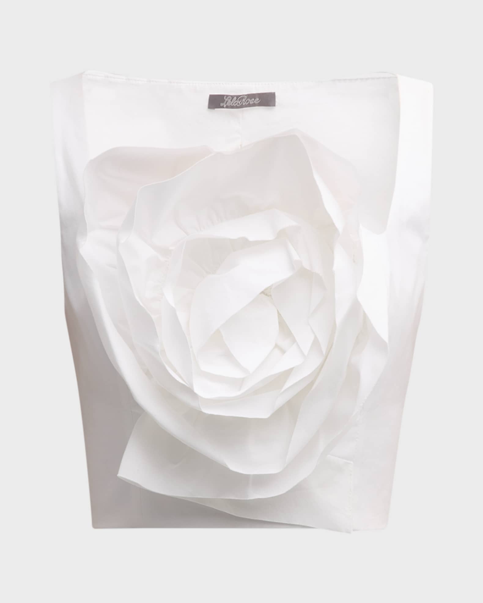 Lela Rose Oversize Rose Detail Crop Top | Neiman Marcus