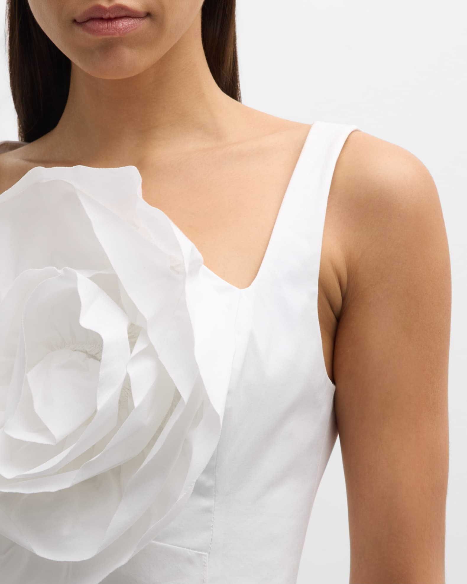 Lela Rose Oversize Rose Detail Crop Top | Neiman Marcus