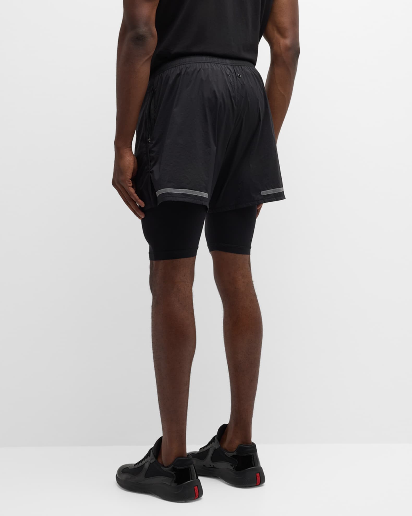 TRUE TRIBE Men's Layered Running Shorts | Neiman Marcus