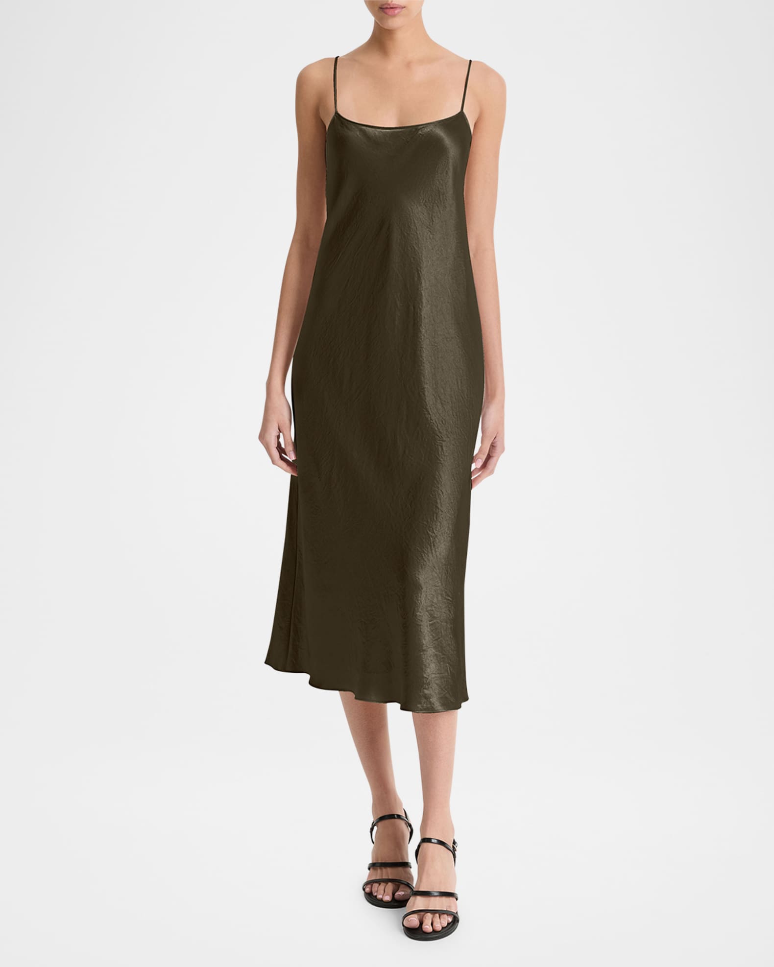 Vince Satin Midi Slip Dress | Neiman Marcus