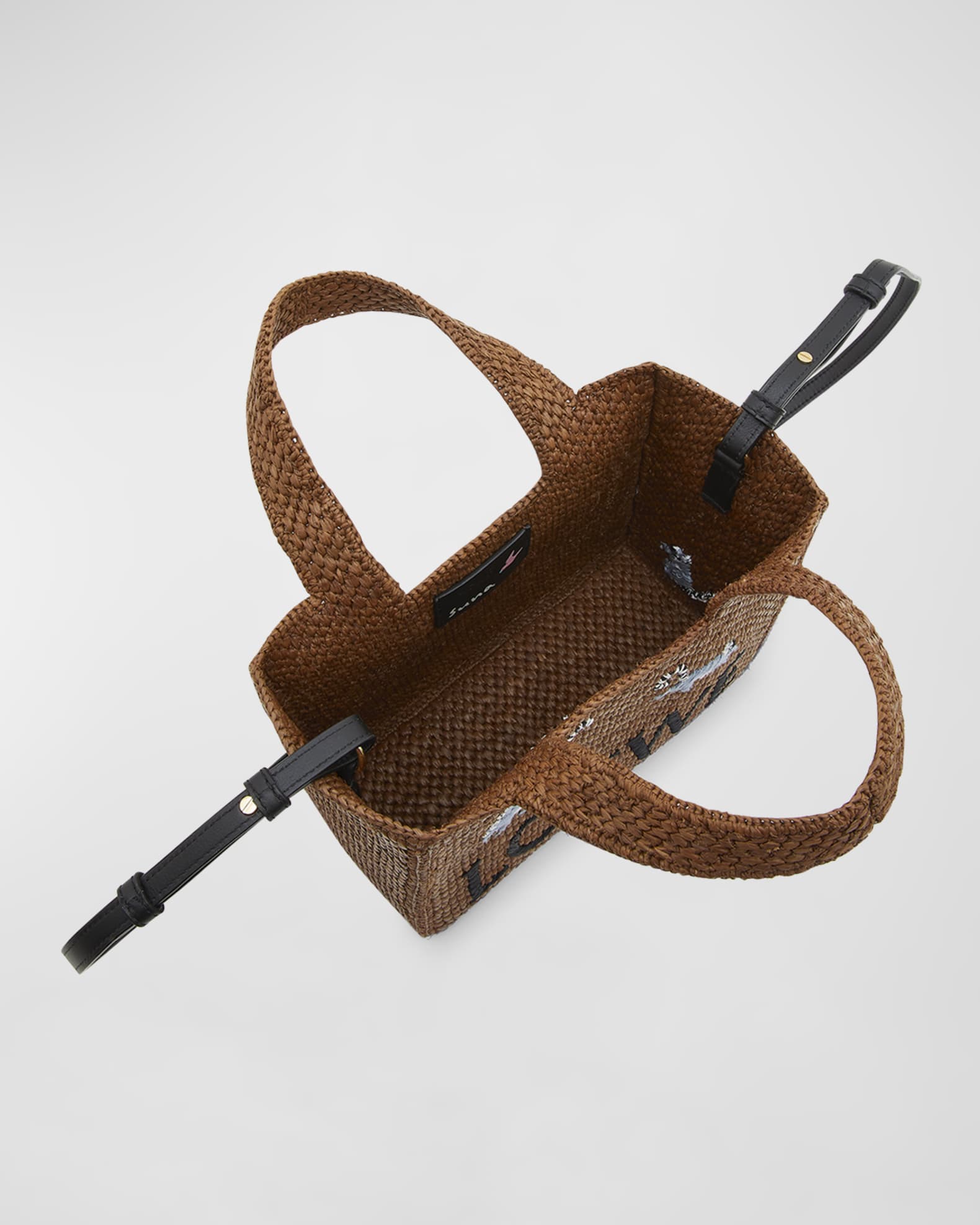 Loewe Small Lemurs Raffia Tote Bag | Neiman Marcus