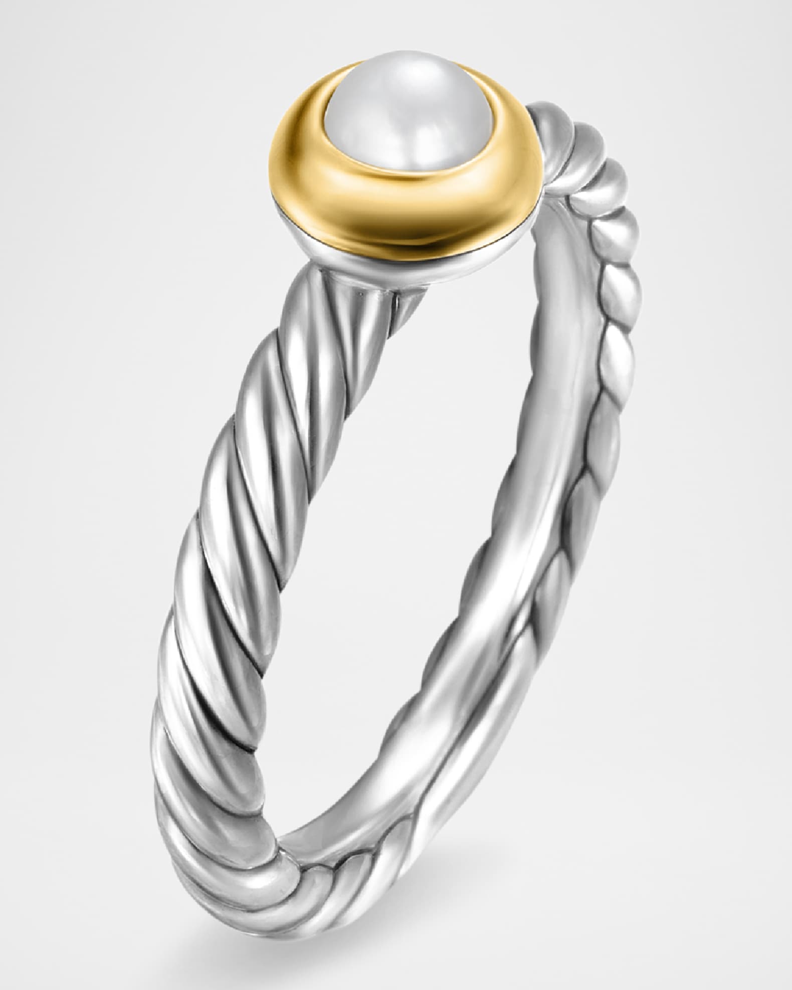 David Yurman Cable Flex Ring with Gemstone in Silver and 14K Gold, 2 ...