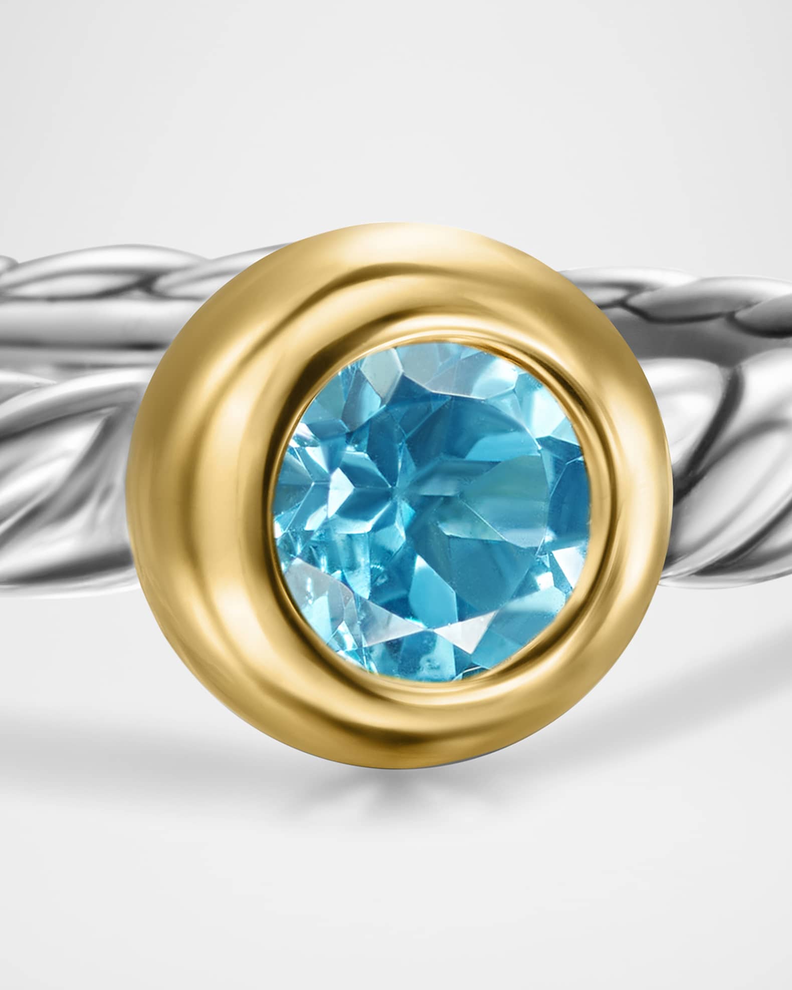 David Yurman Cable Flex Ring with Gemstone in Silver and 14K Gold, 2 ...