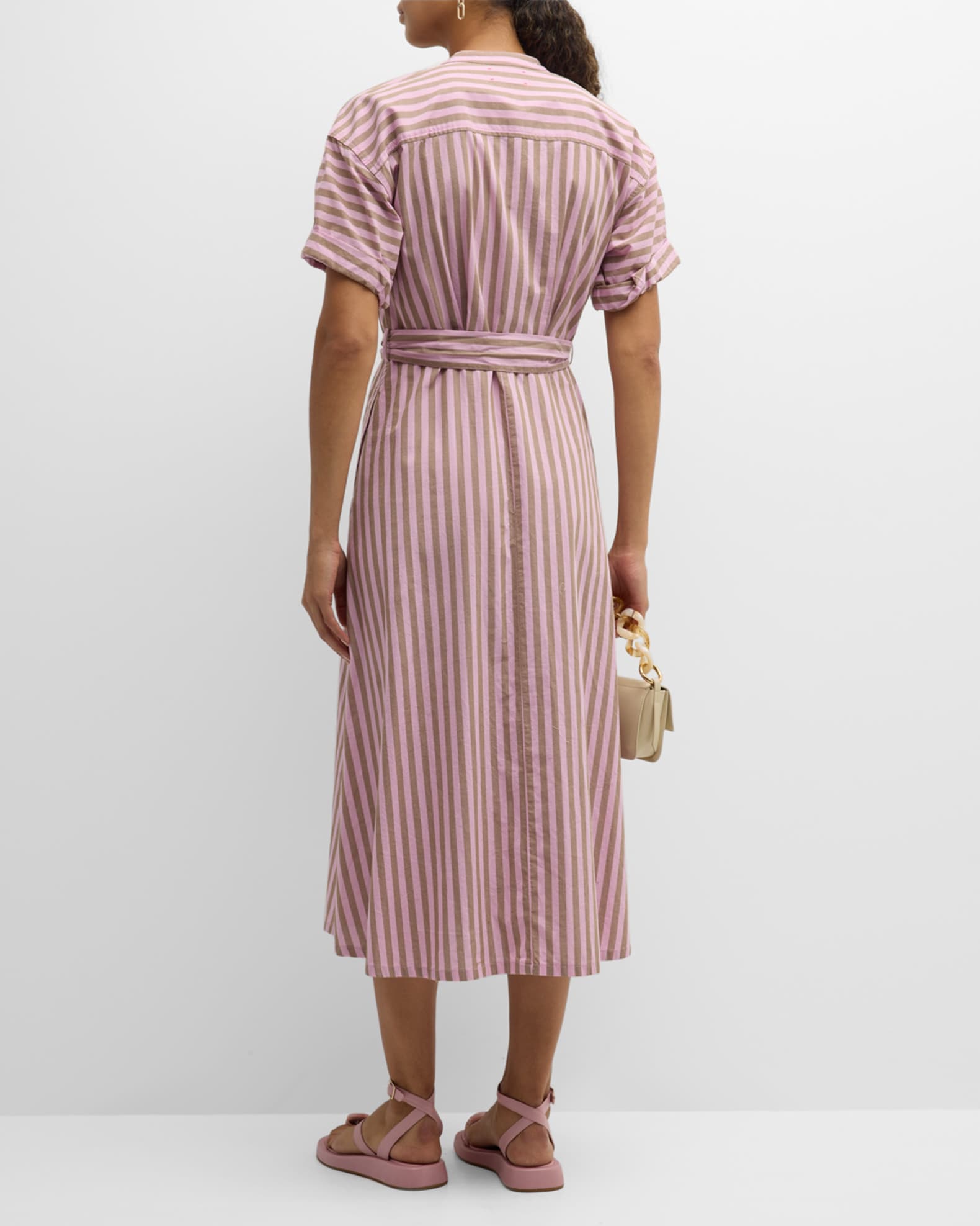 Xirena Liora Striped A-Line Cotton Midi Shirtdress | Neiman Marcus