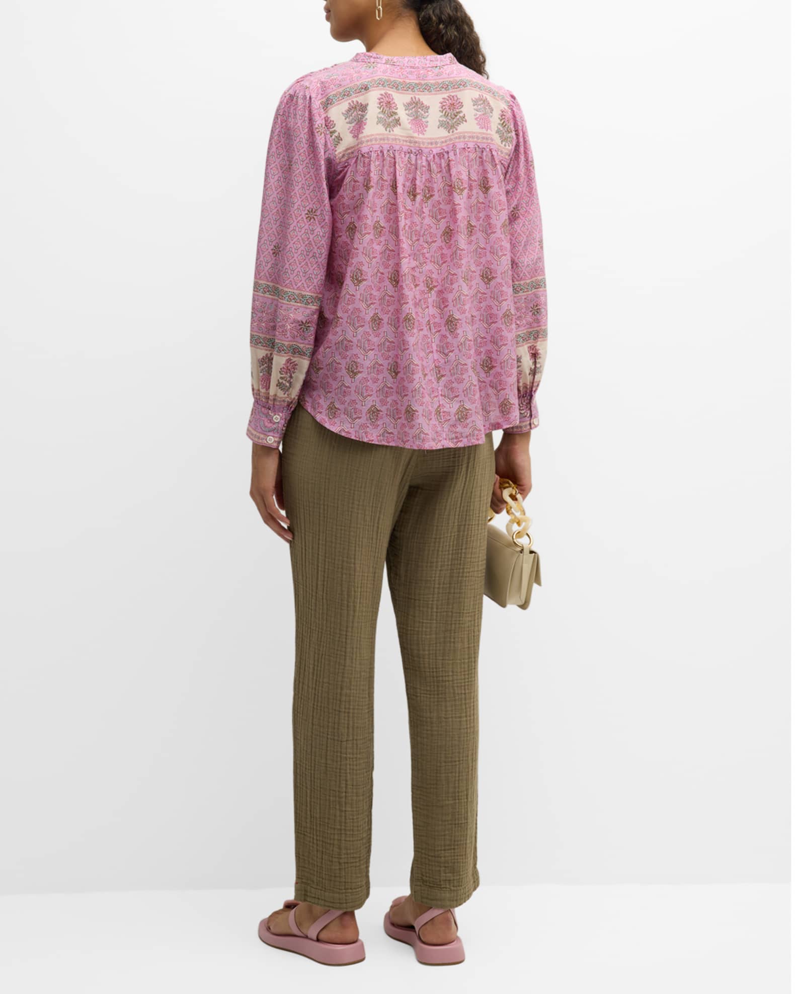 Xirena Lettie Floral-Print Blouson-Sleeve Top | Neiman Marcus