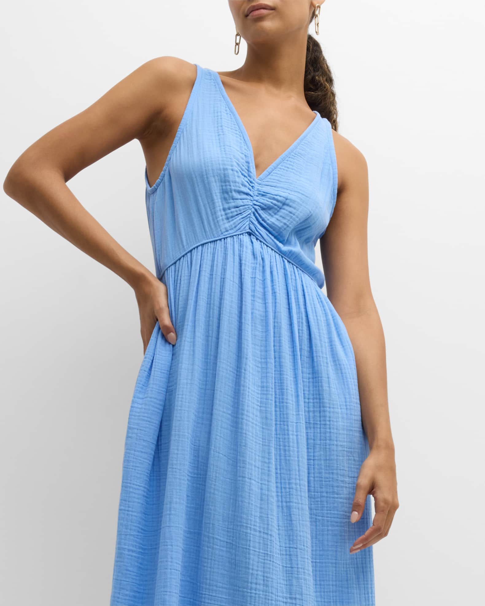 Xirena Faedra Sleeveless Cotton Gauze Midi Dress | Neiman Marcus