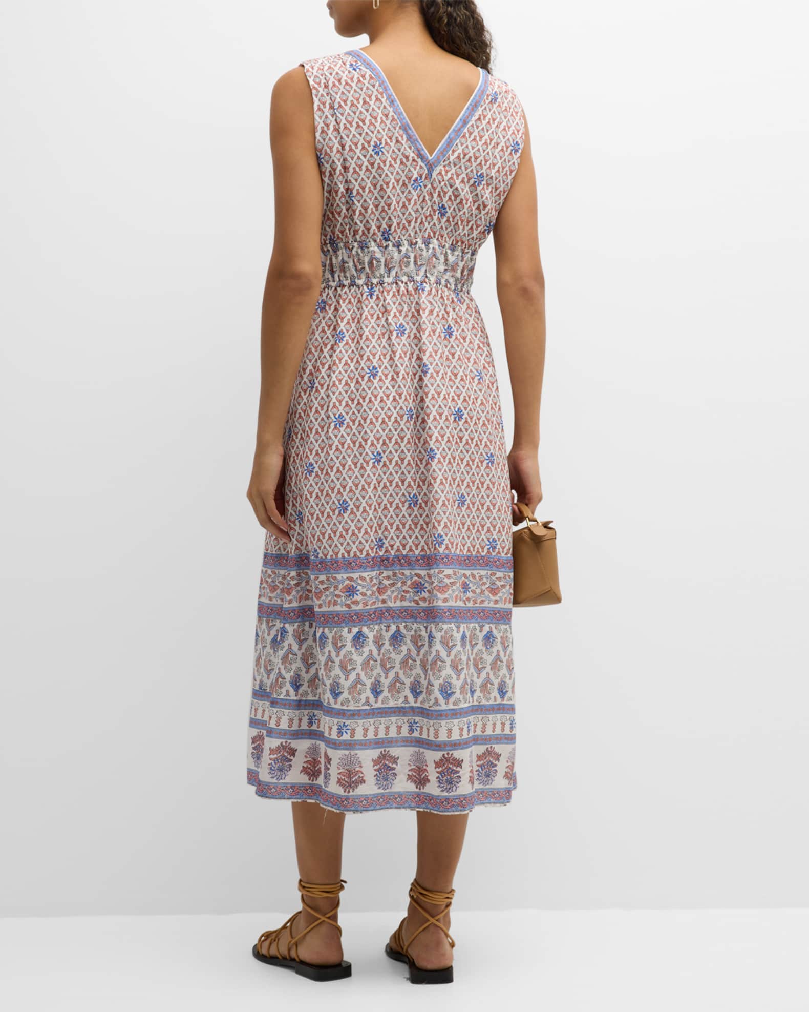 Xirena Petra Sleeveless Floral-Print Empire Midi Dress | Neiman Marcus