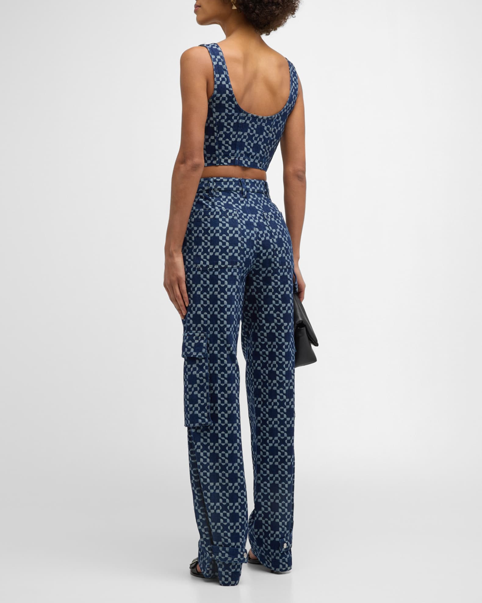 SIMKHAI Krista Logo Zip-Front Bustier Top | Neiman Marcus