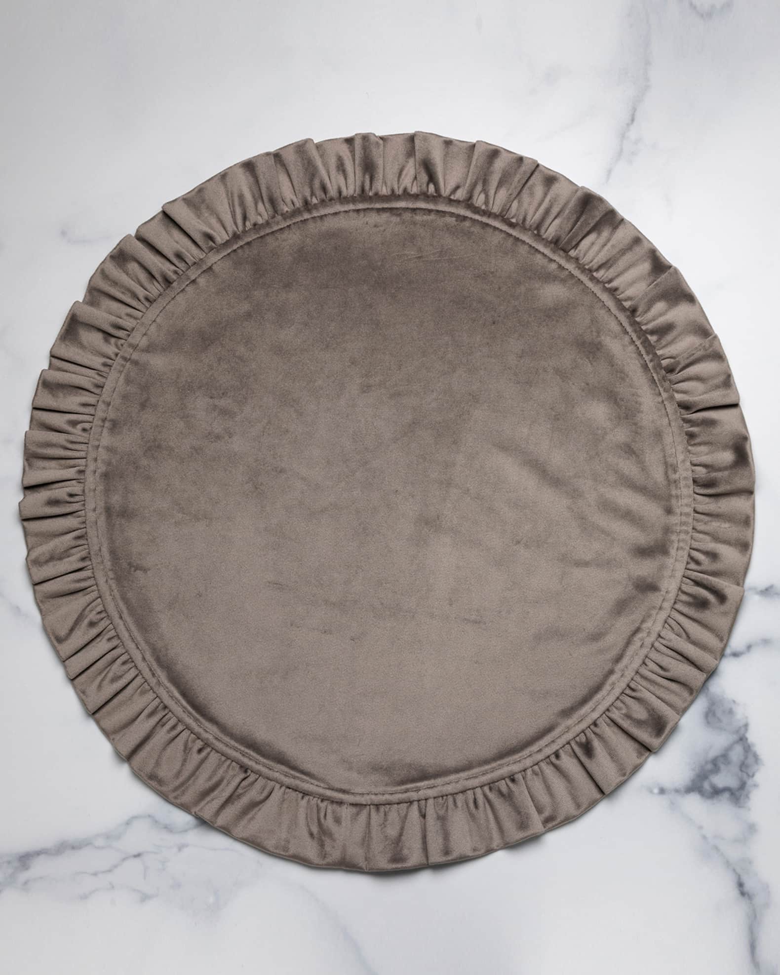 Arte Italica Round Ruffle Velvet Placemats, Set of 4 | Neiman Marcus