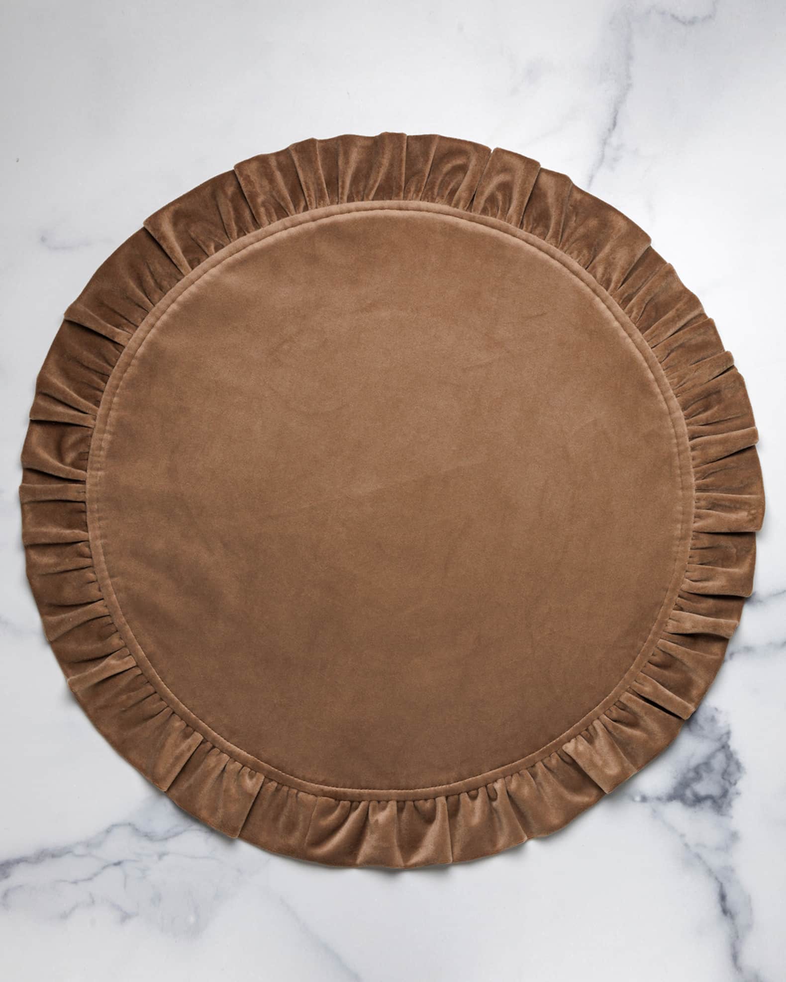 Arte Italica Round Ruffle Velvet Placemats, Set of 4 | Neiman Marcus