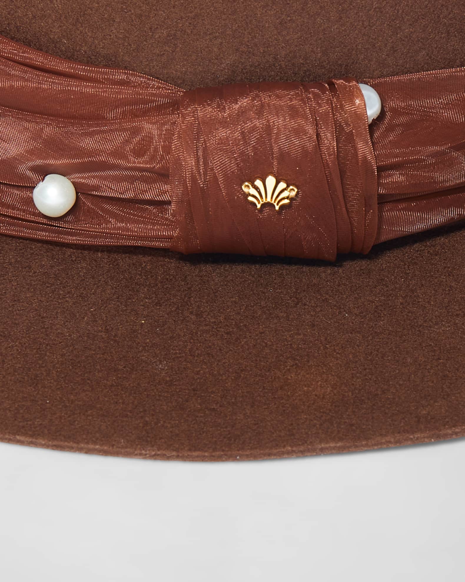 Lele Sadoughi Farrah Wool Fedora With Embellished Band | Neiman Marcus