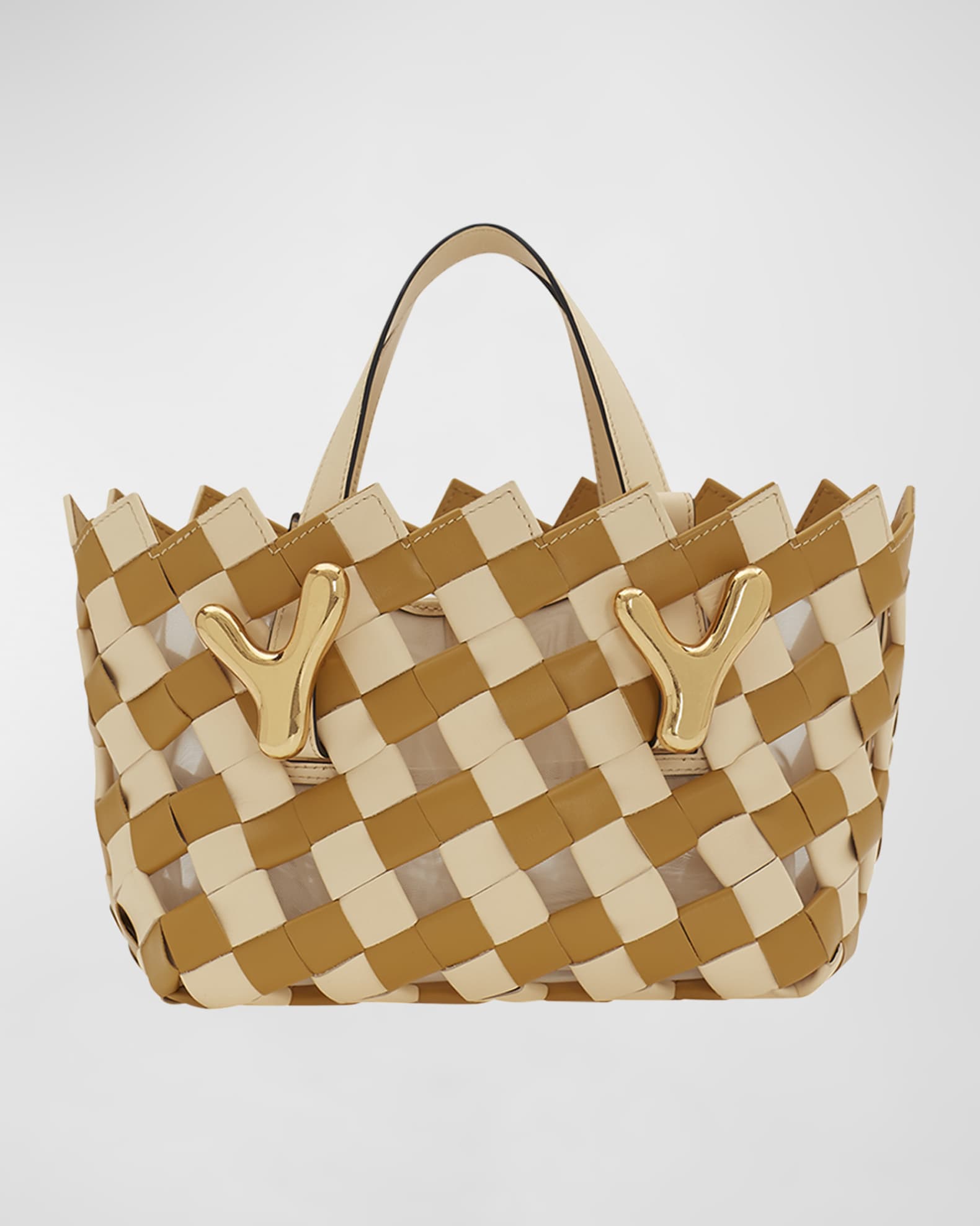 Boyy Bicolor Woven Leather Top-Handle Bag | Neiman Marcus