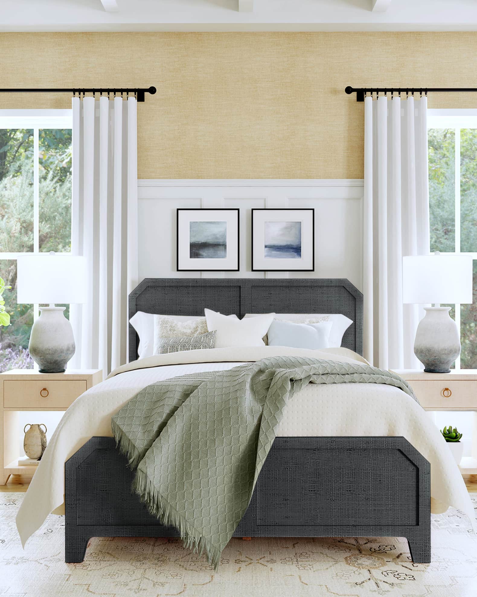 Butler Specialty Co Helena Raffia Queen Panel Bed | Neiman Marcus
