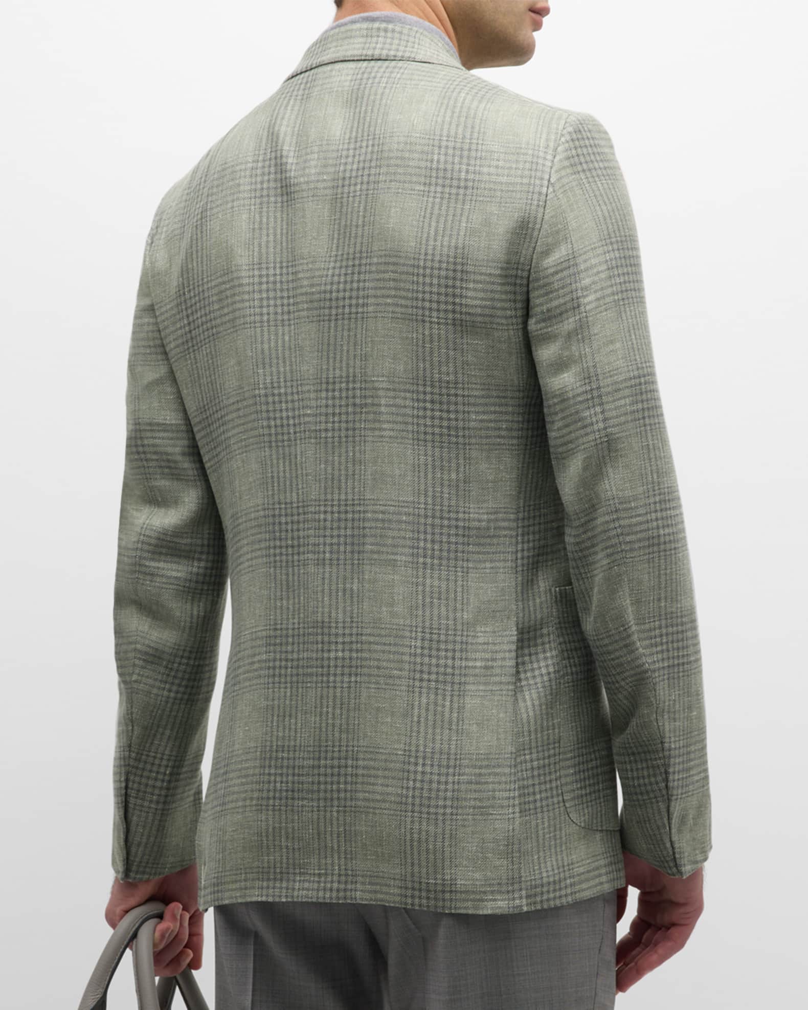 ZEGNA Men's Plaid Linen-Blend Sport Coat | Neiman Marcus