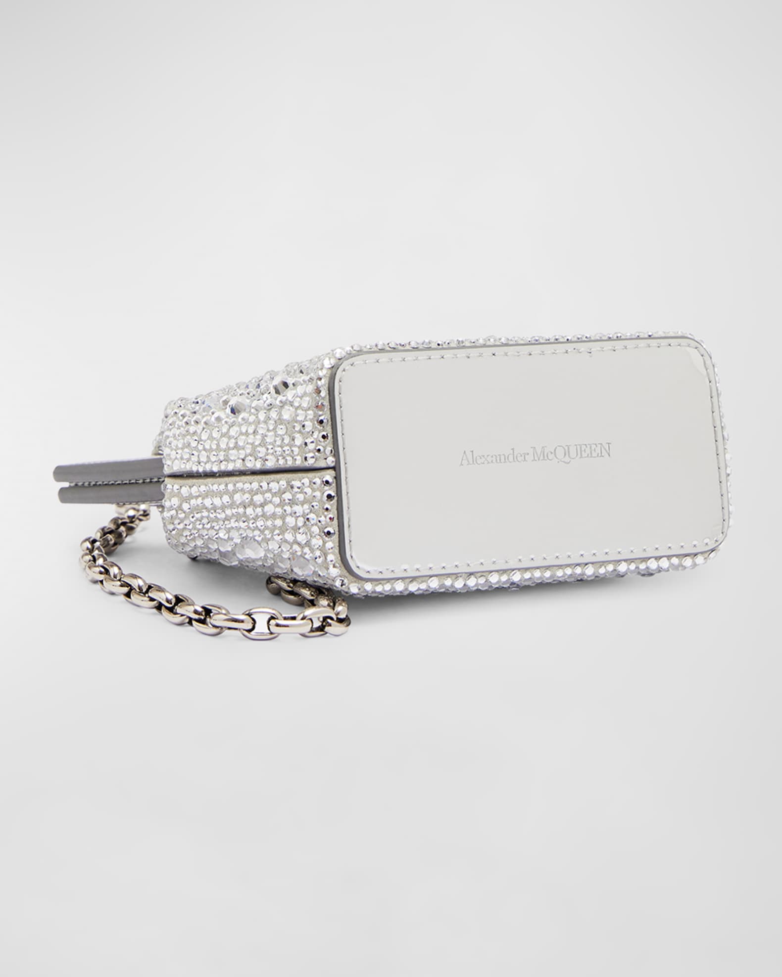Alexander McQueen Micro Peak Crystal Leather Crossbody Bag | Neiman Marcus