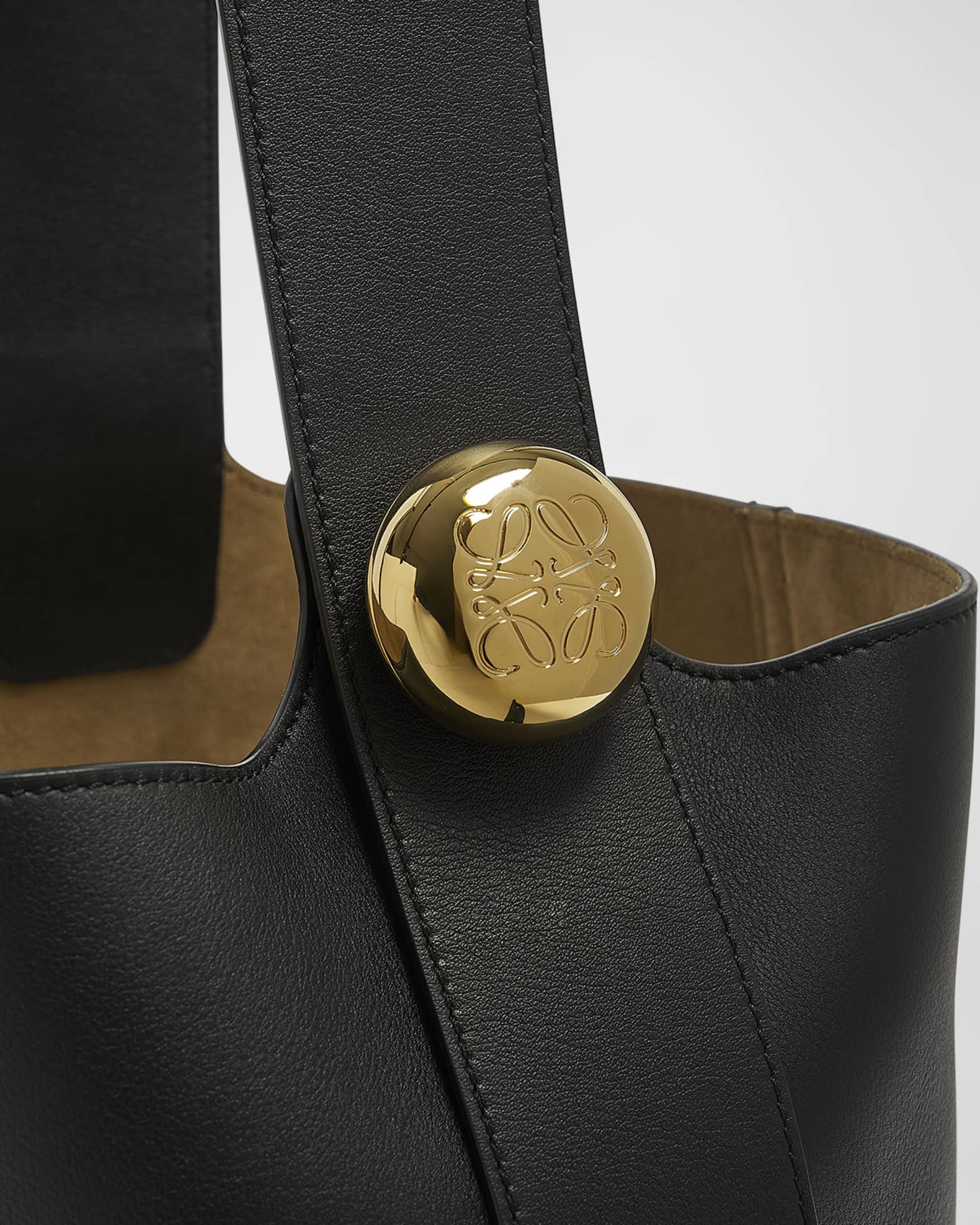 Loewe Anagram Pebble Leather Bucket Bag | Neiman Marcus