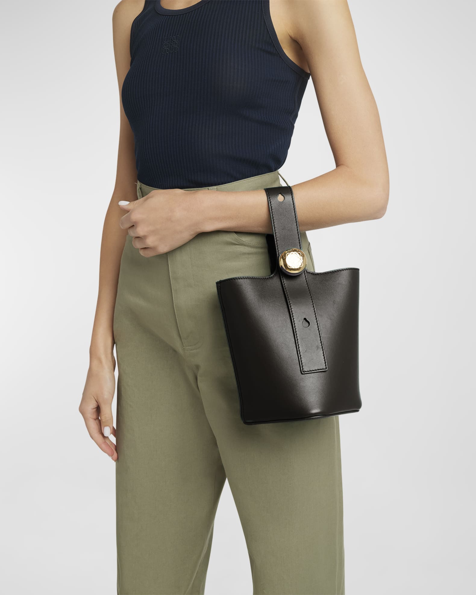 Loewe Mini Pebbled Leather Bucket Bag | Neiman Marcus