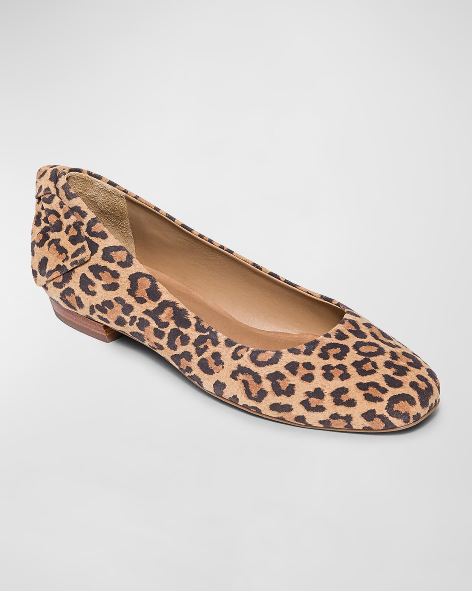 Bernardo Leopard Bow Ballerina Flats | Neiman Marcus