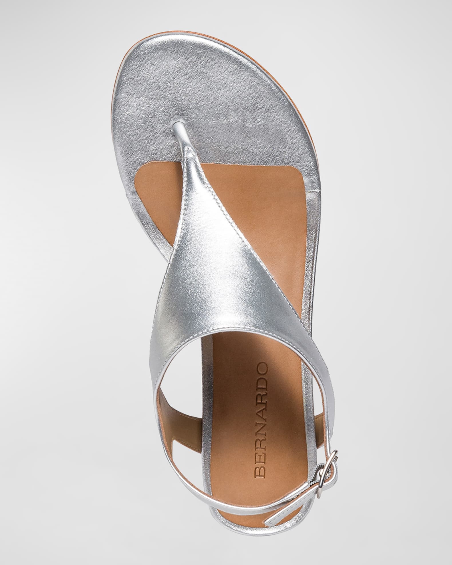 Bernardo Metallic Low-Heel Thong Slingback Sandals | Neiman Marcus