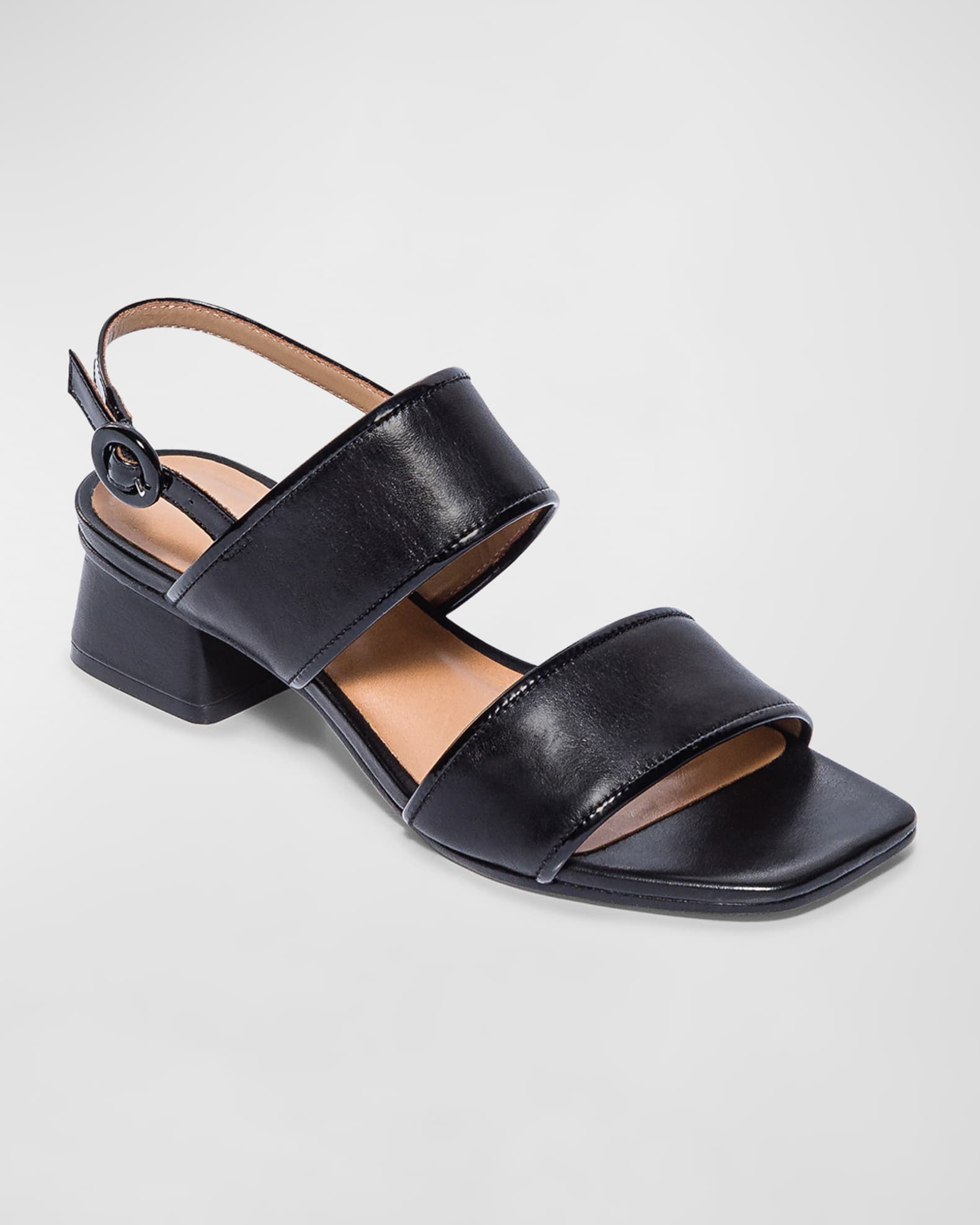 Bernardo Leather Dual-Band Slingback Sandals | Neiman Marcus