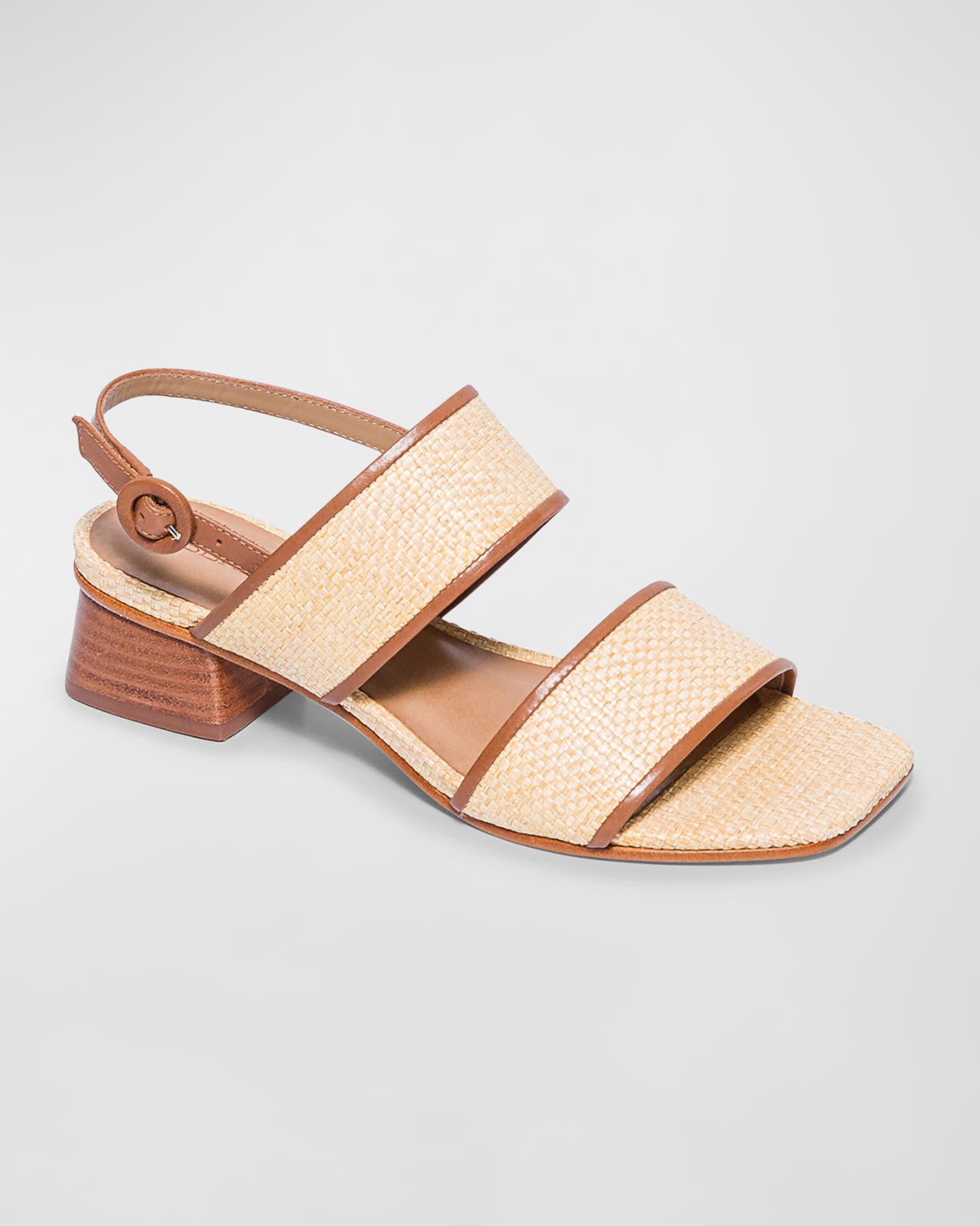 Bernardo Raffia Dual-Band Slingback Sandals | Neiman Marcus