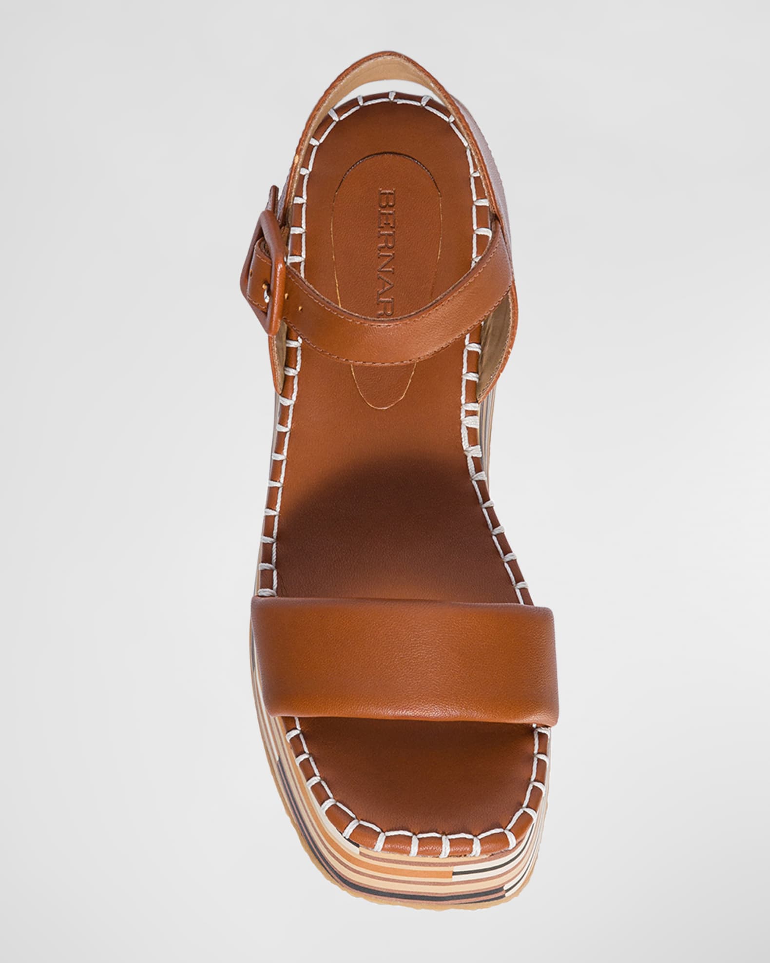 Bernardo Leather Ankle-Strap Wedge Platform Sandals | Neiman Marcus
