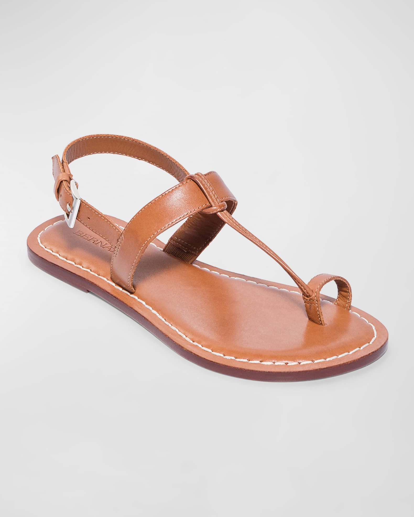 Bernardo Calfskin T-Strap Slingback Sandals | Neiman Marcus