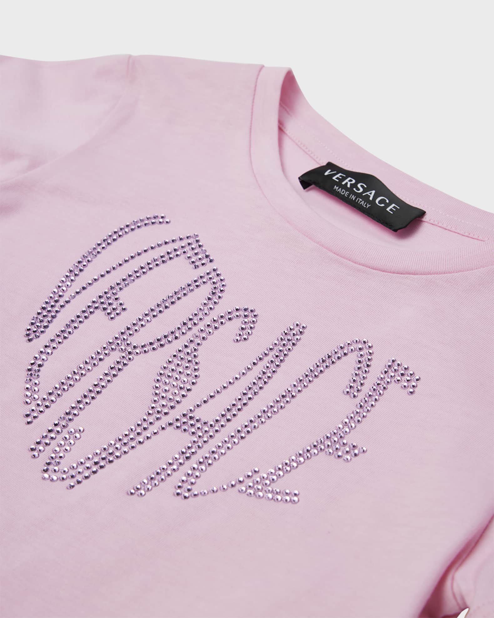 Girl's Strass Logo T-Shirt | Neiman Marcus