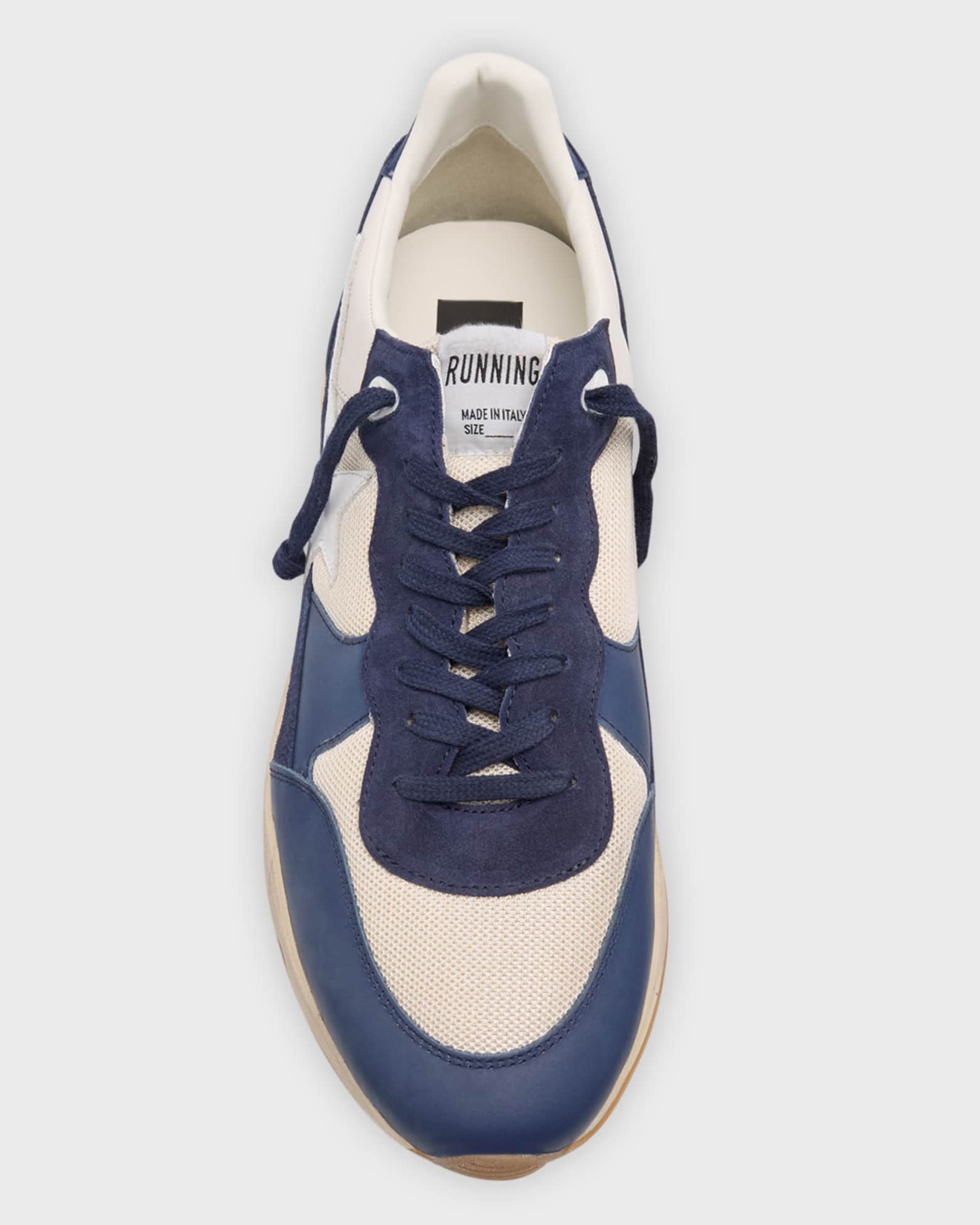 Golden Goose Men's Running Sole Mesh and Leather Sneakers | Neiman Marcus