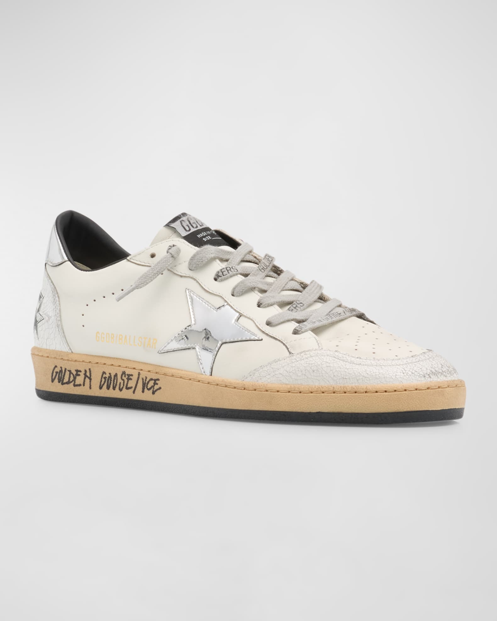 Golden Goose Men's Ball Star Leather Low-Top Sneakers | Neiman Marcus