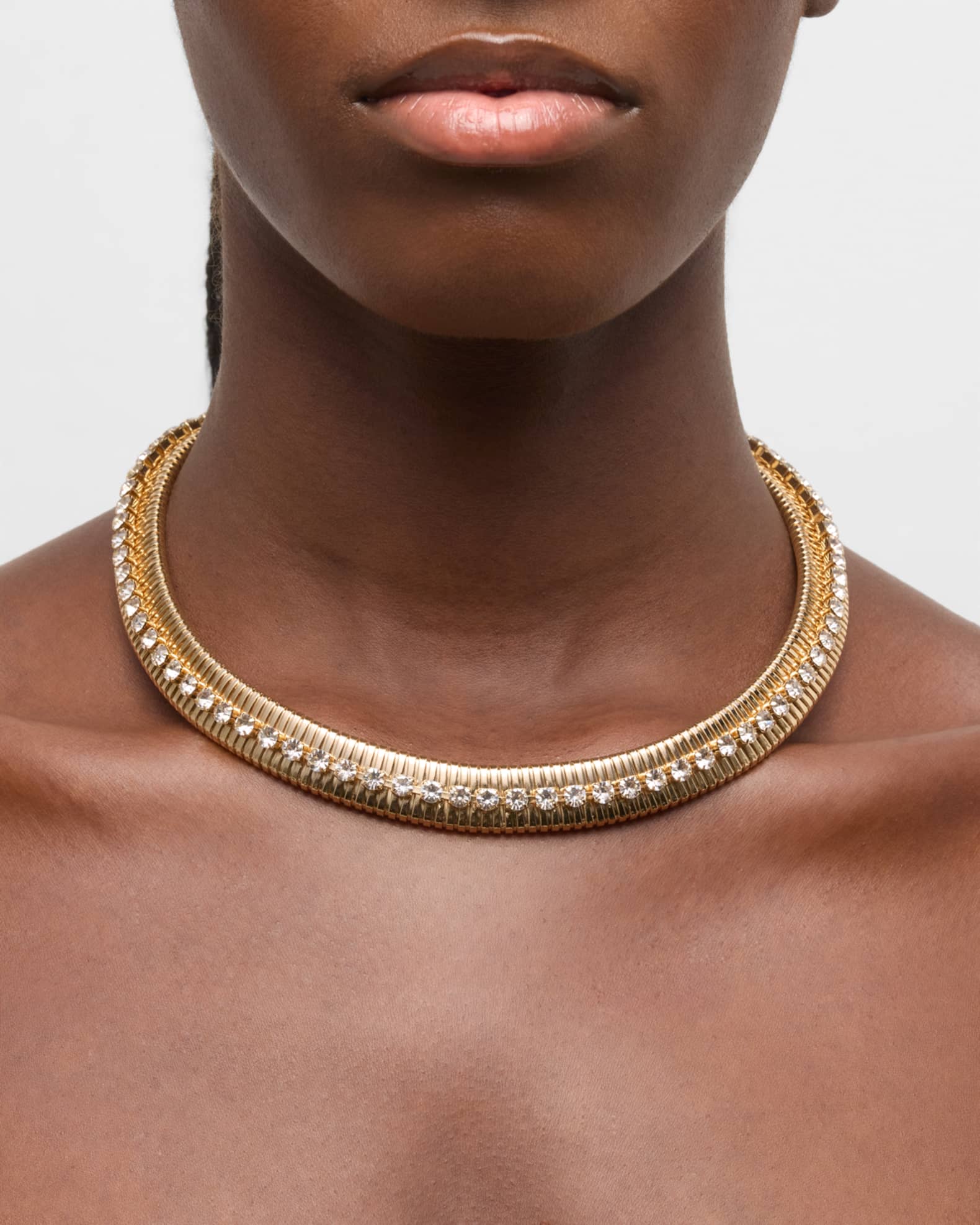 Kenneth Jay Lane Crystal Link Collar Necklace | Neiman Marcus