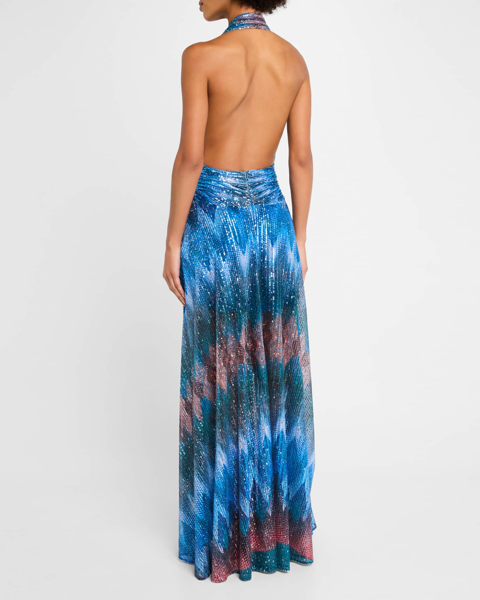 Ramy Brook Reyna Sequined Chevron Maxi Dress | Neiman Marcus