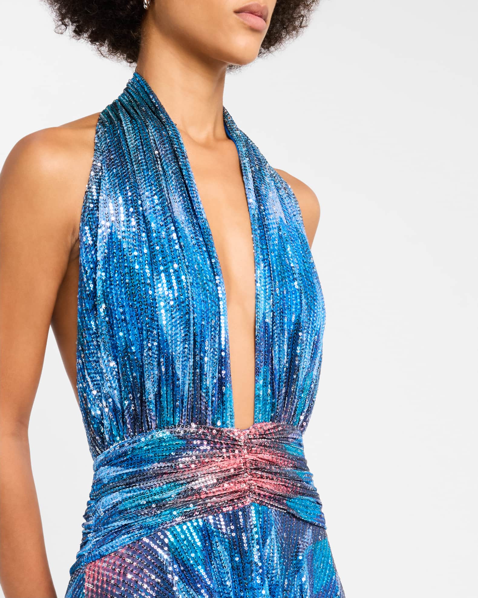 Ramy Brook Reyna Sequined Chevron Maxi Dress | Neiman Marcus