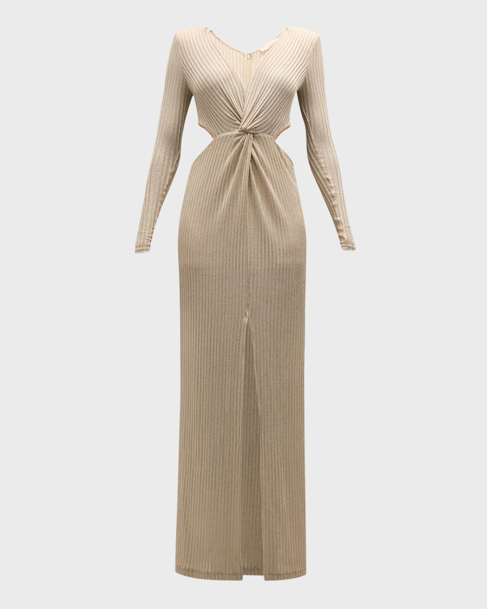 Ramy Brook Sierra Metallic Rib-Knit Maxi Dress | Neiman Marcus