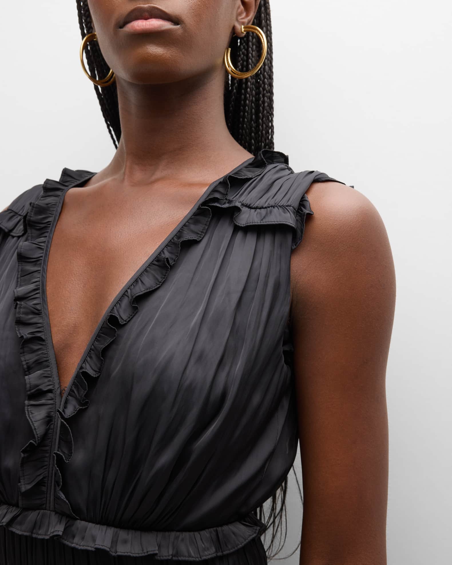 Ramy Brook Katelyn Wide-Leg Satin Jumpsuit | Neiman Marcus