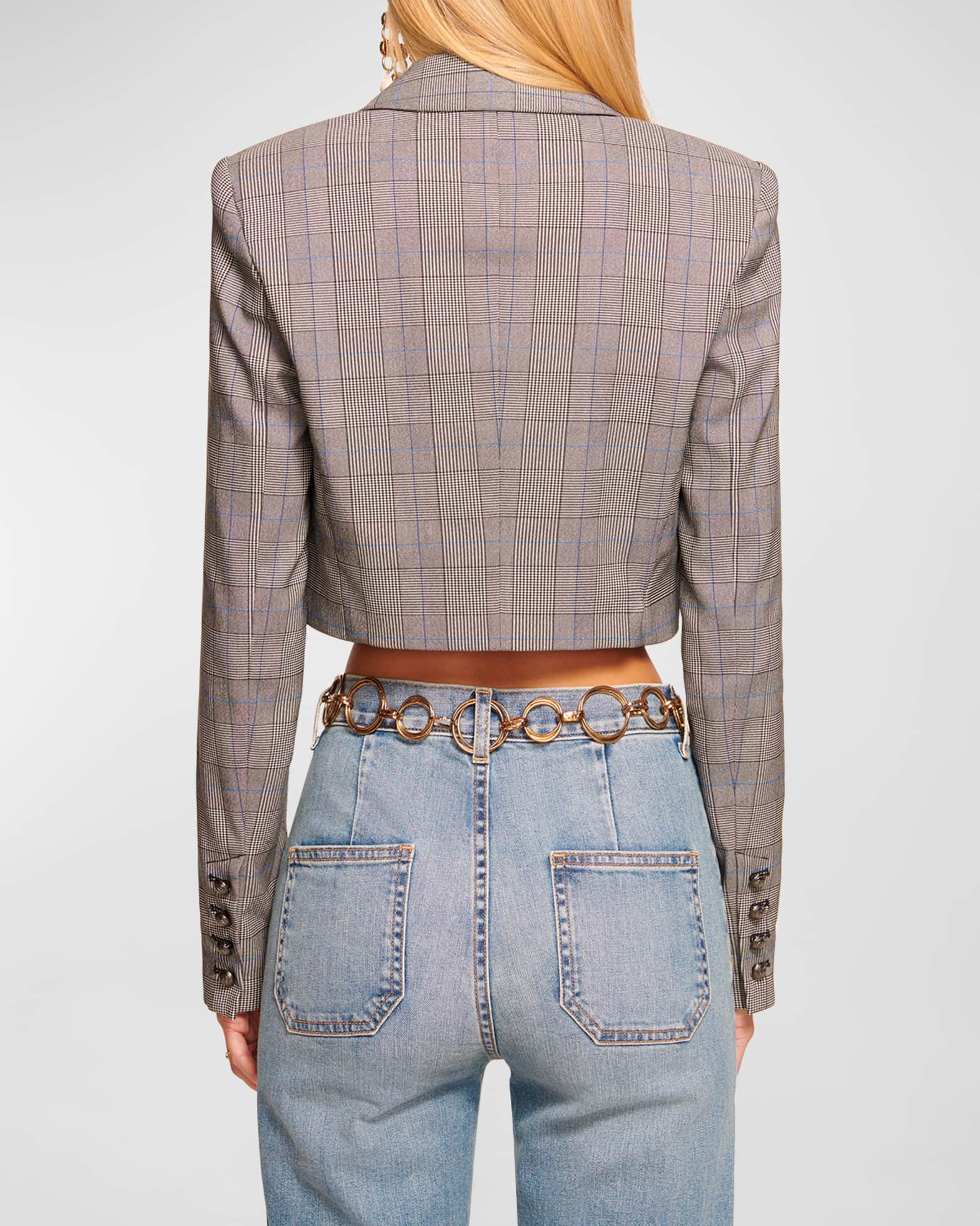 Ramy Brook Sienna Plaid Cropped Blazer | Neiman Marcus