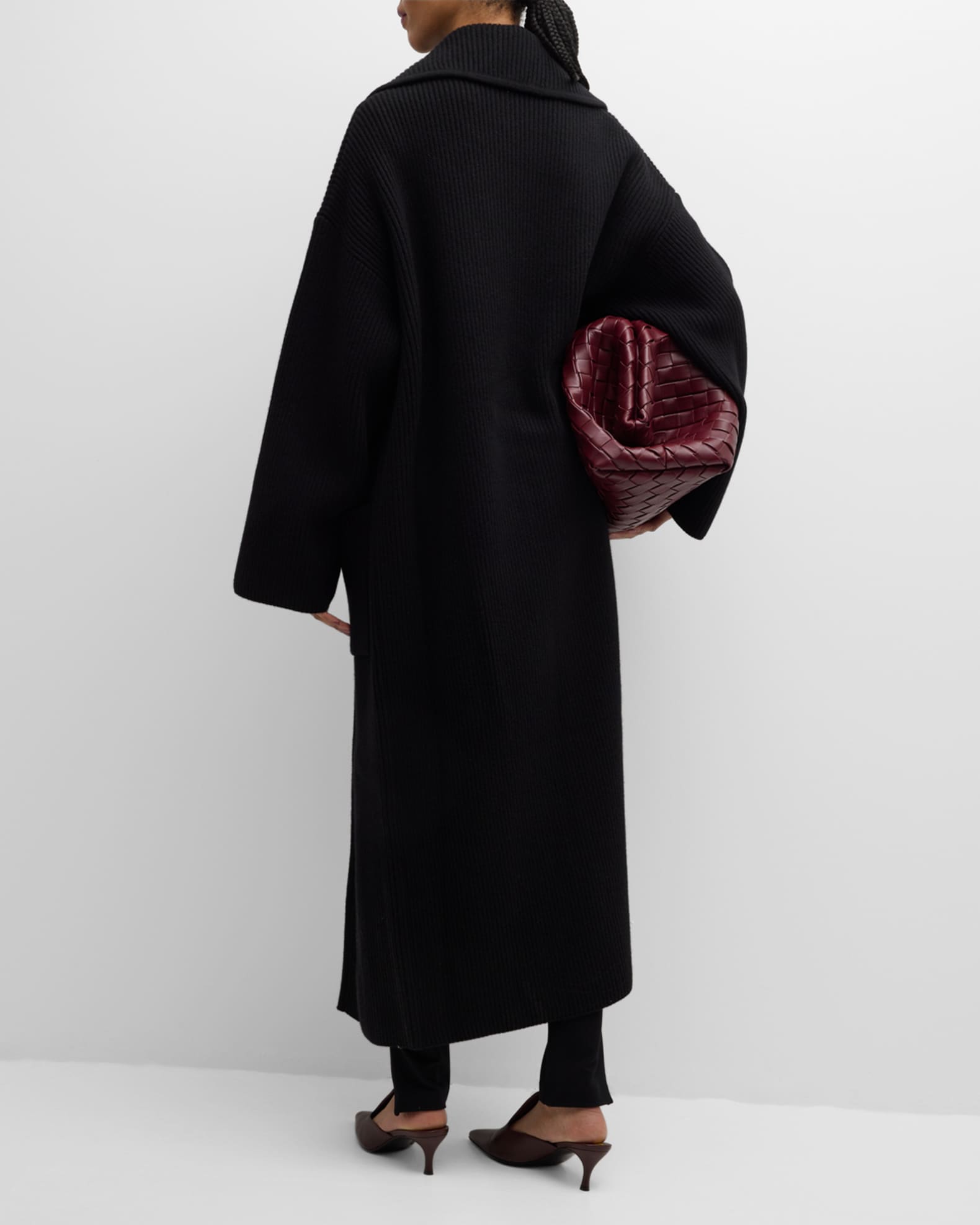 Toteme Wool Rib Knit Cardigan Coat | Neiman Marcus